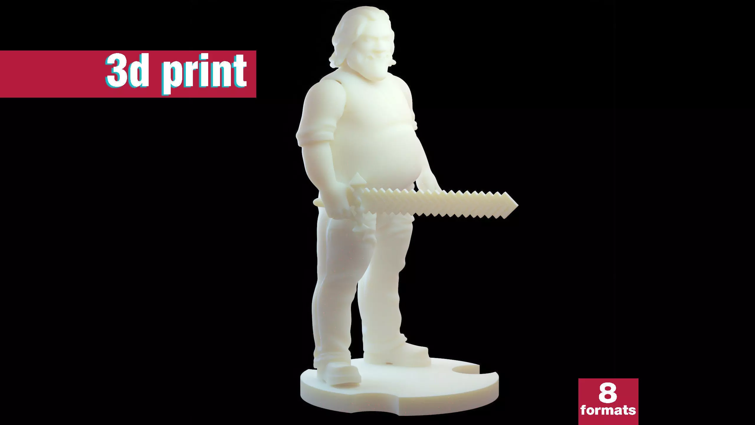 Minecraft-Inspired Warrior with Pixel Sword 3D model 3D printable ...