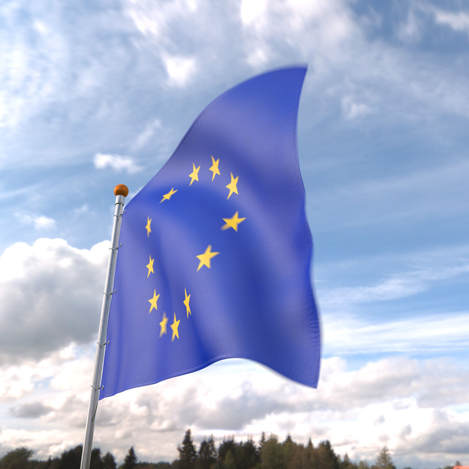 Flag EU animated loop 3D model animated | CGTrader