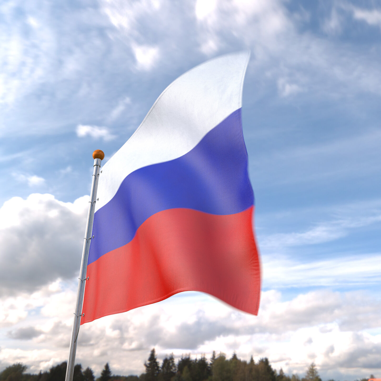Flag Russia animated loop 3D model animated | CGTrader