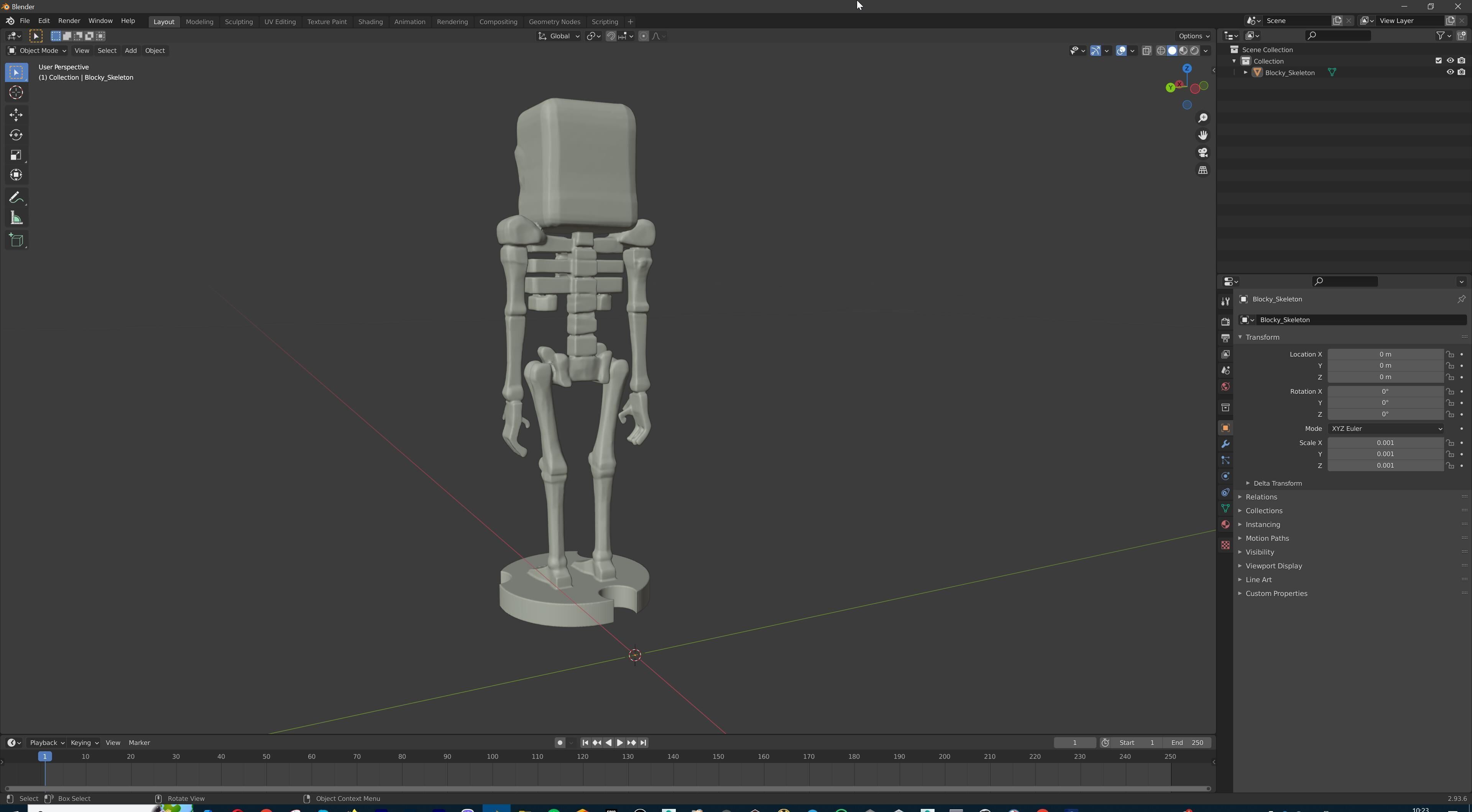 Minecraft-Inspired blocky Skeleton 3D model 3D printable | CGTrader