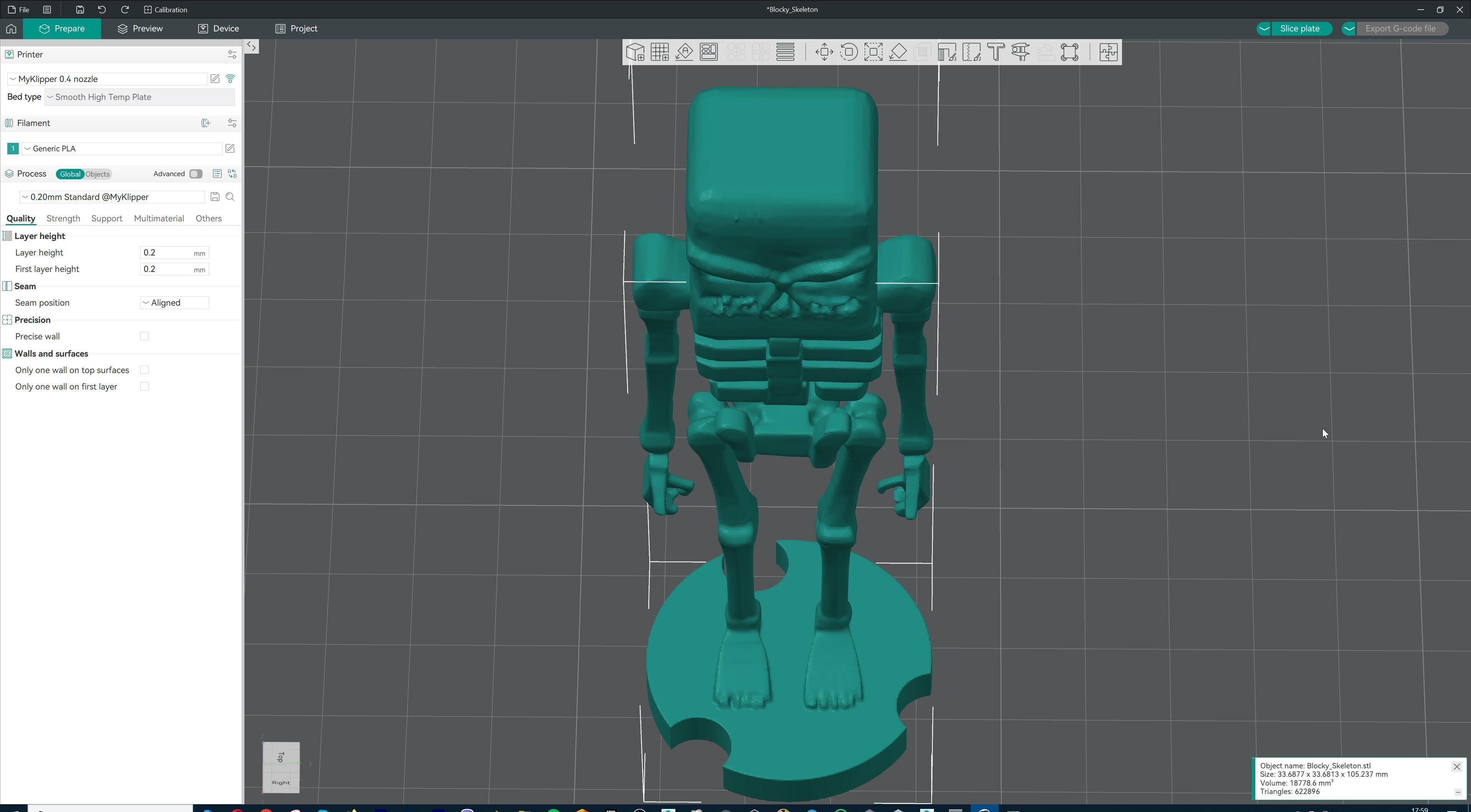 Minecraft-Inspired blocky Skeleton 3D model 3D printable | CGTrader