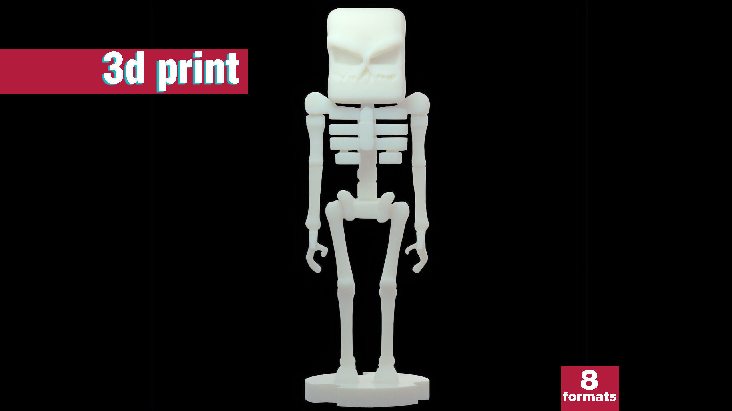 Minecraft-Inspired blocky Skeleton 3D model 3D printable | CGTrader