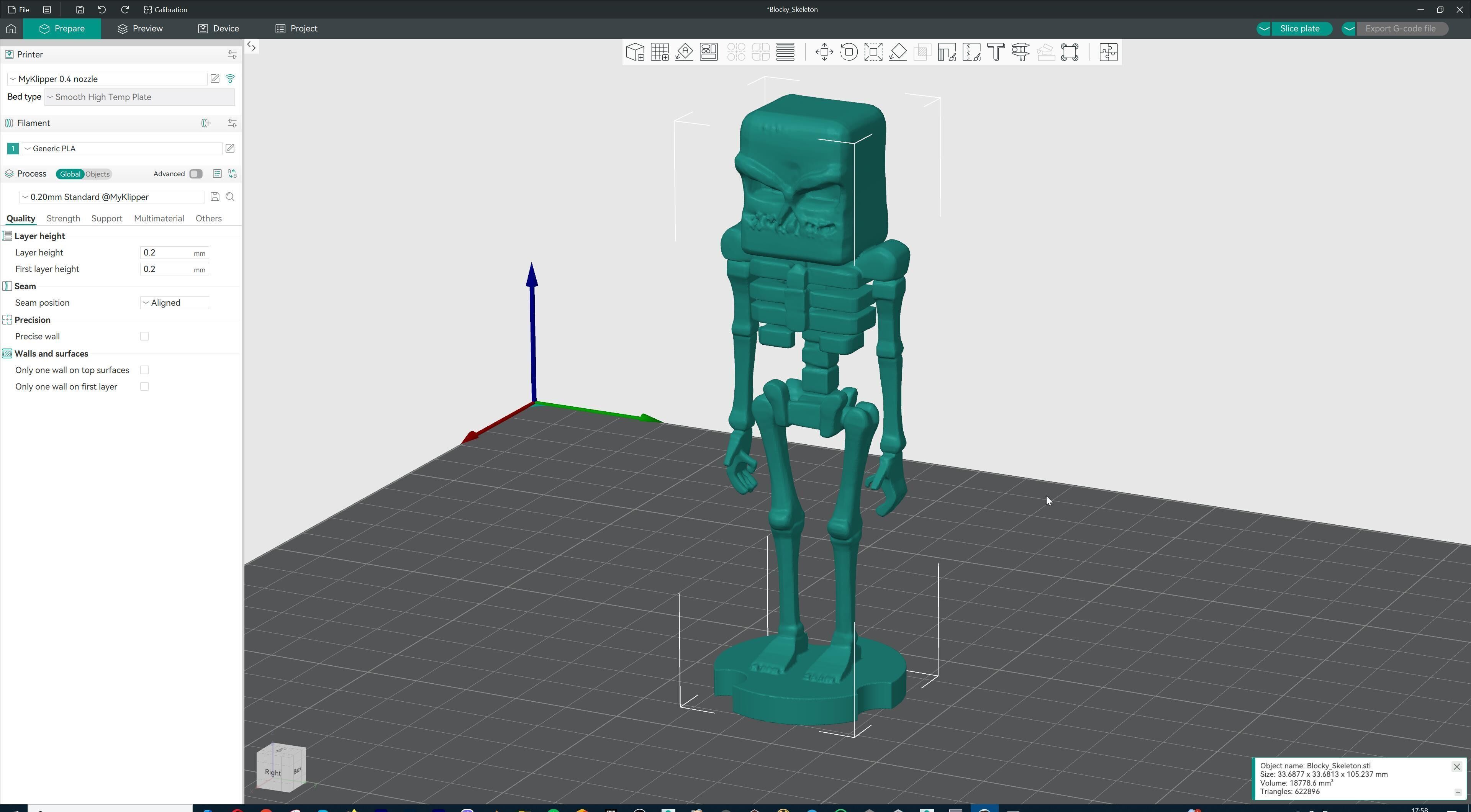 Minecraft-Inspired blocky Skeleton 3D model 3D printable | CGTrader