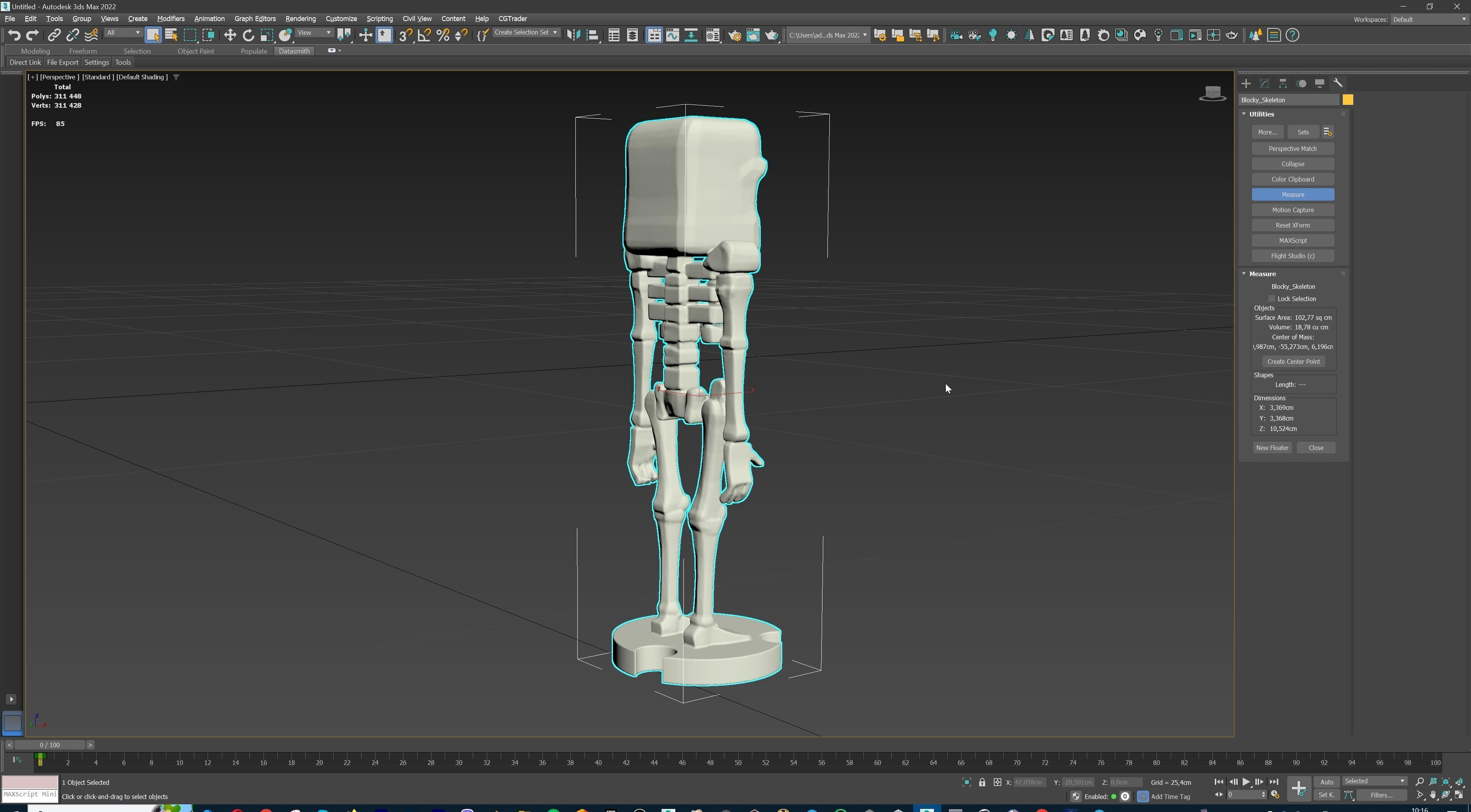 Minecraft-Inspired blocky Skeleton 3D model 3D printable | CGTrader