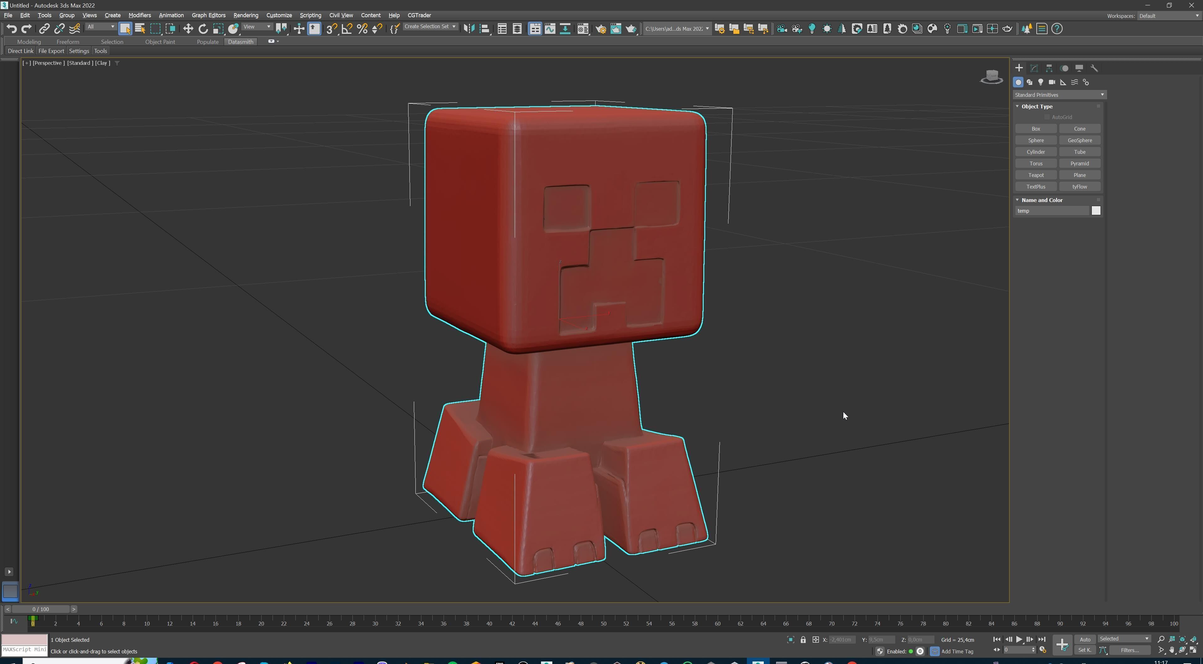 Minecraft-Inspired Stylized Blocky Creeper 3D model 3D printable | CGTrader