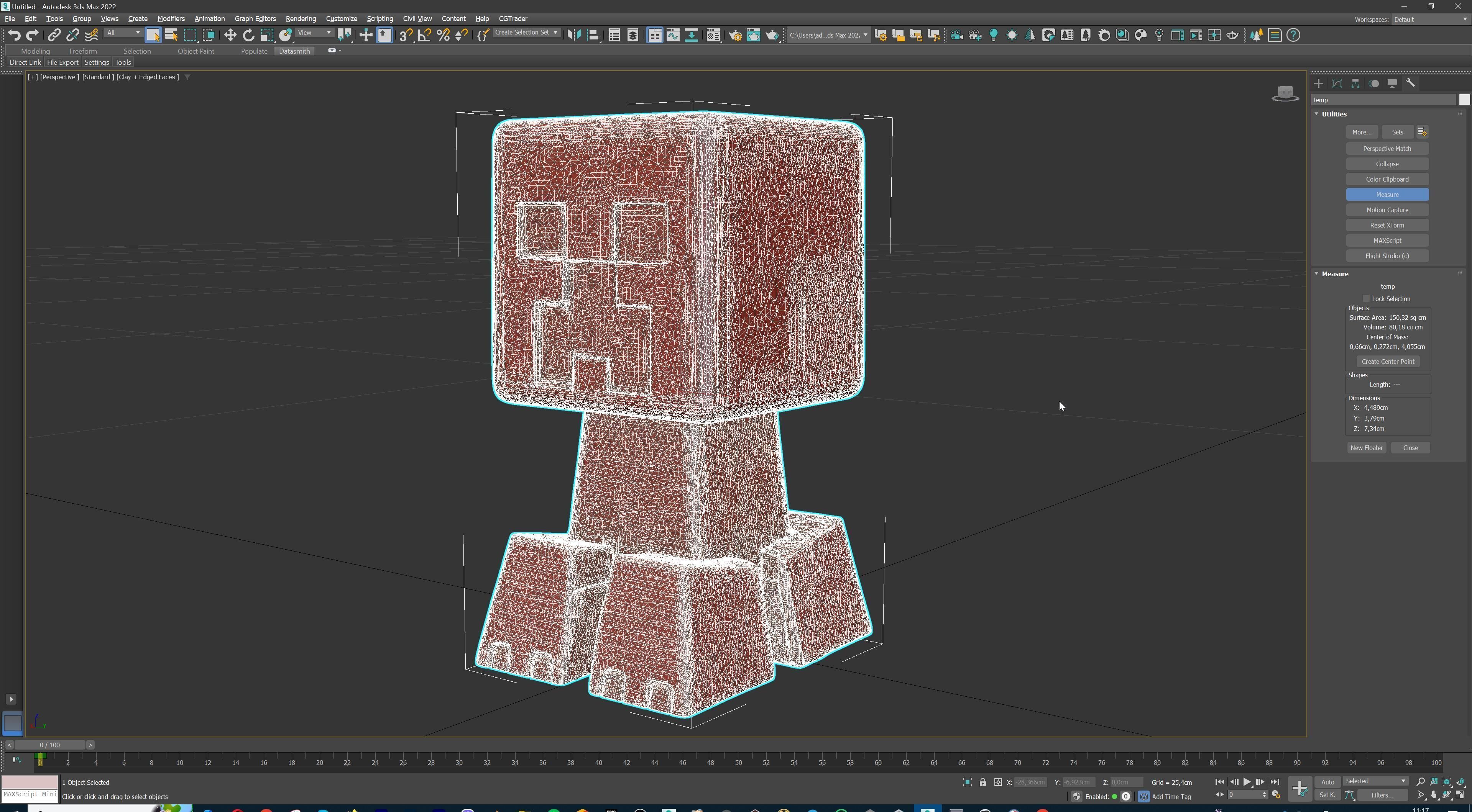 Minecraft-Inspired Stylized Blocky Creeper 3D model 3D printable | CGTrader