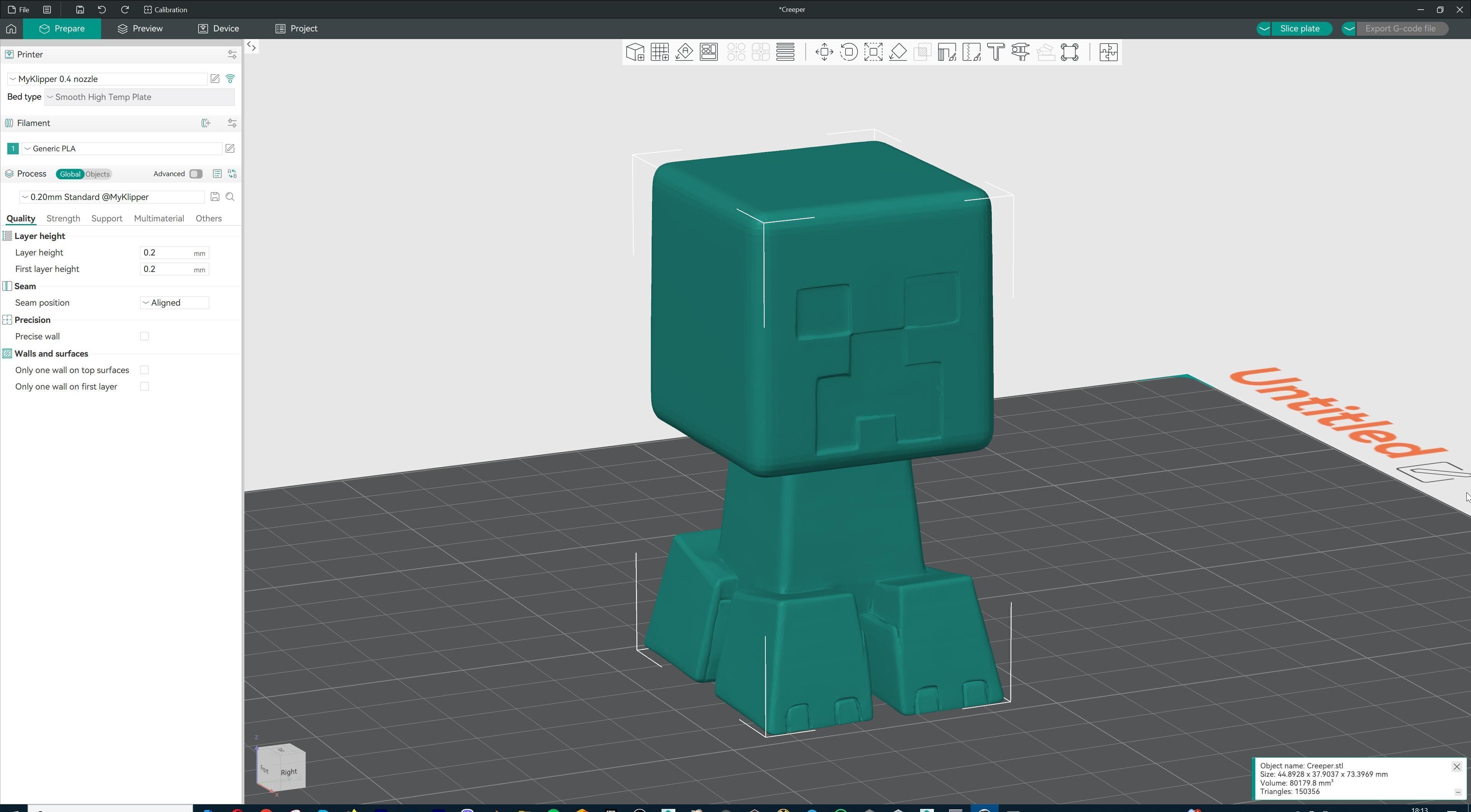 Minecraft-Inspired Stylized Blocky Creeper 3D model 3D printable | CGTrader