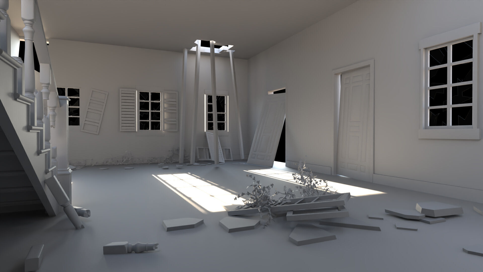 Burned House Down 3D model | CGTrader