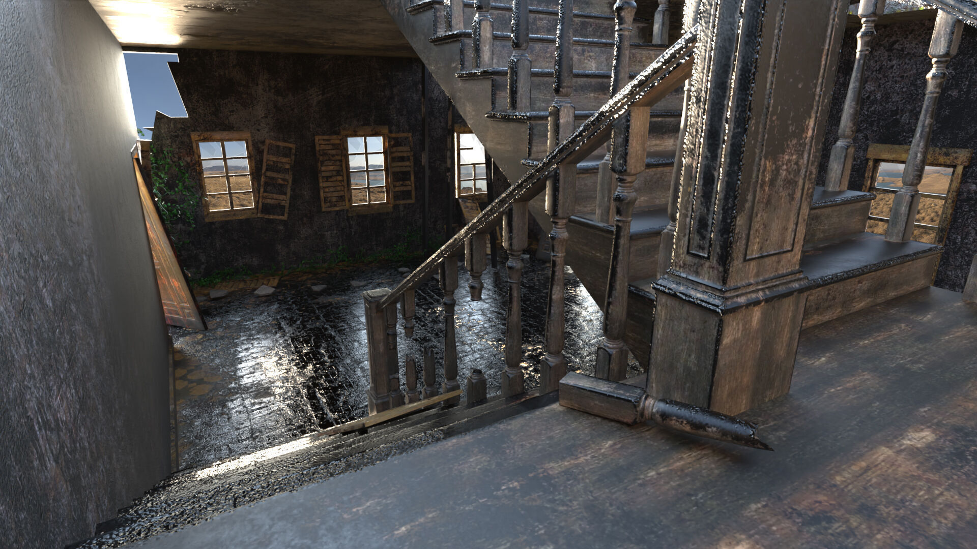 Burned House Down 3D model | CGTrader