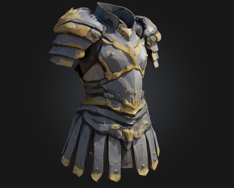 Golden Valor Armor Regal Battle Armor for Noble Warriors 3D model ...