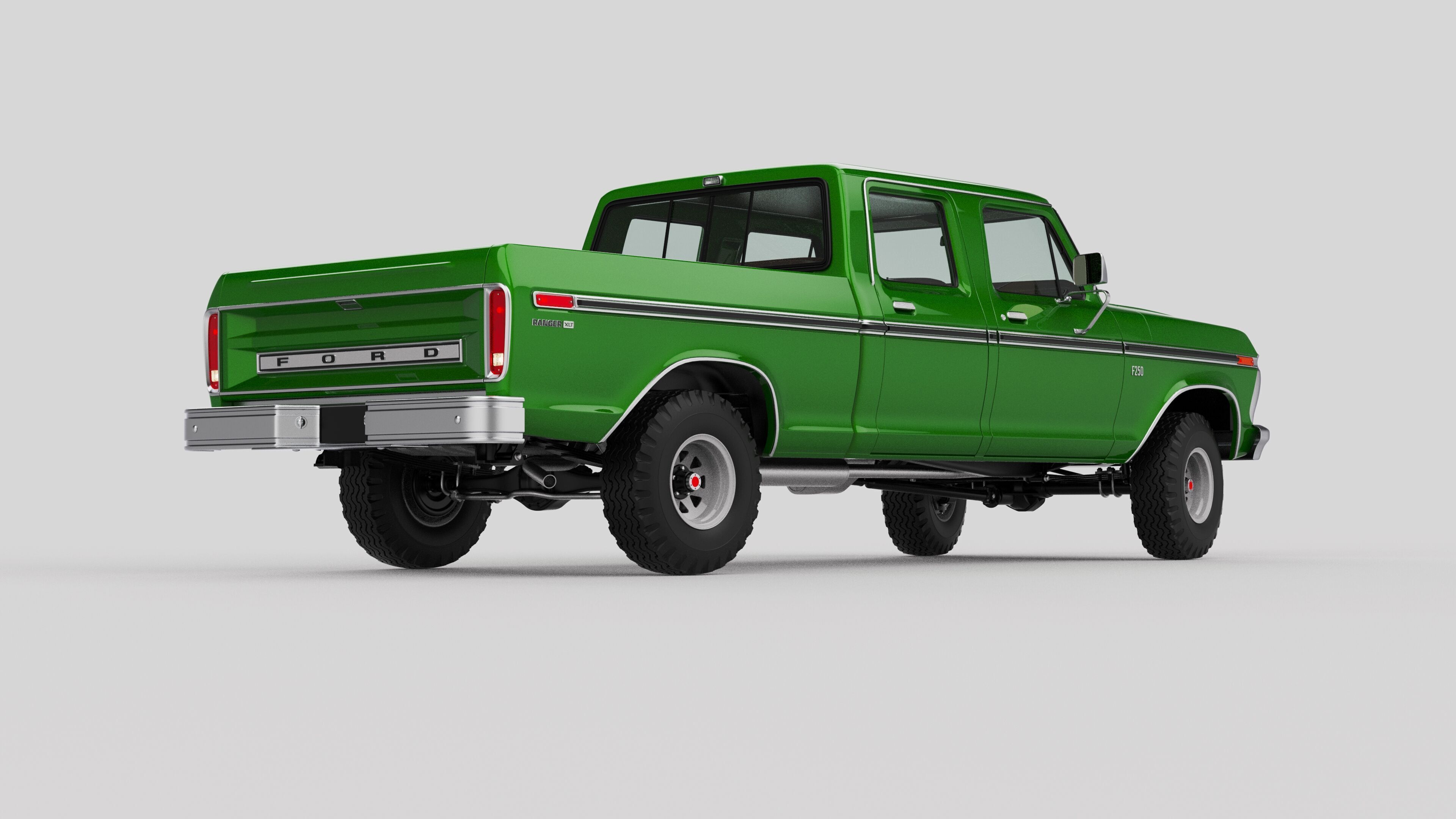 Pickup F250 Crew Cab Mk2 1973 1976 1978 3D model | CGTrader