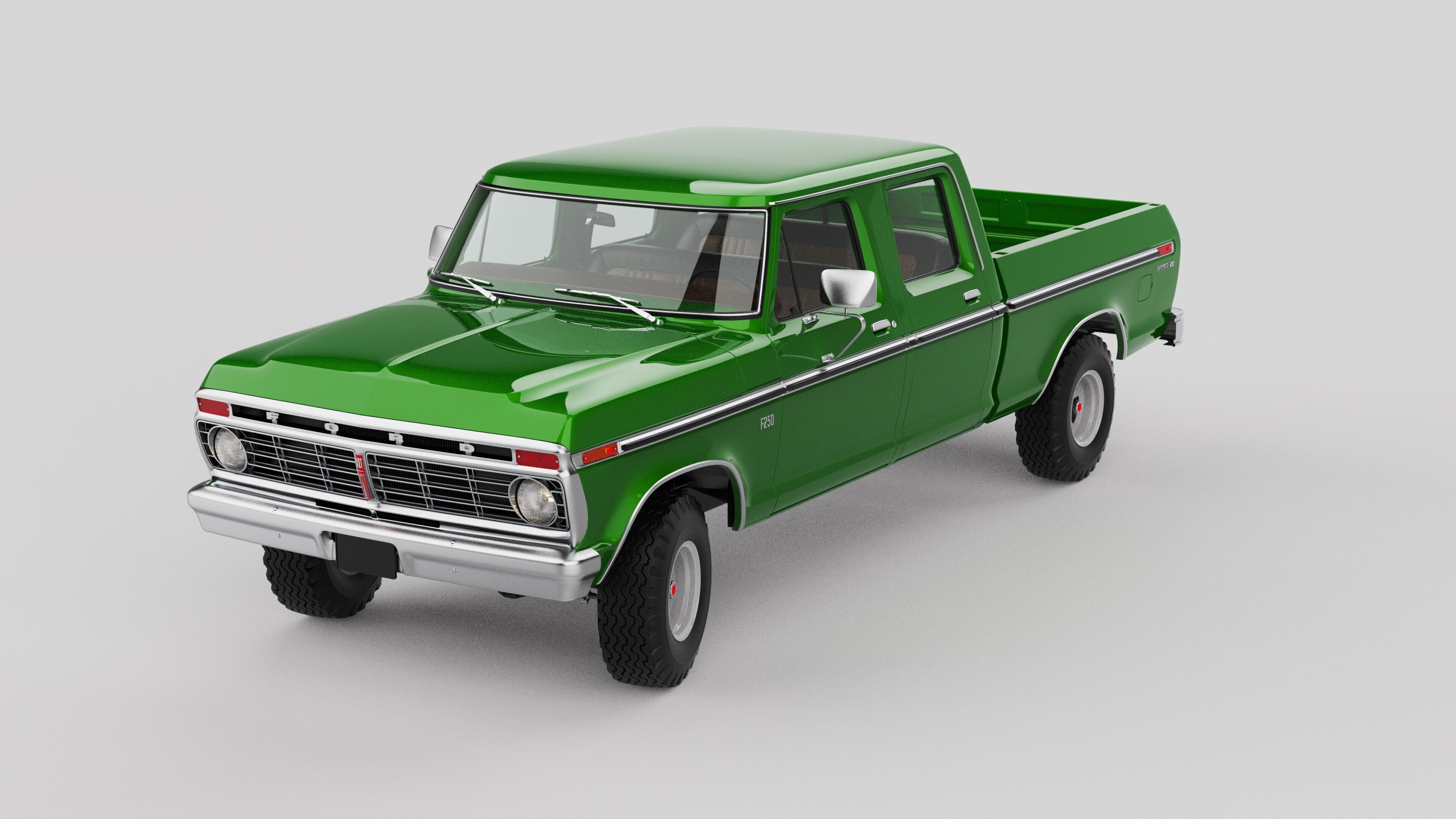 Pickup F250 Crew Cab Mk2 1973 1976 1978 3D model | CGTrader