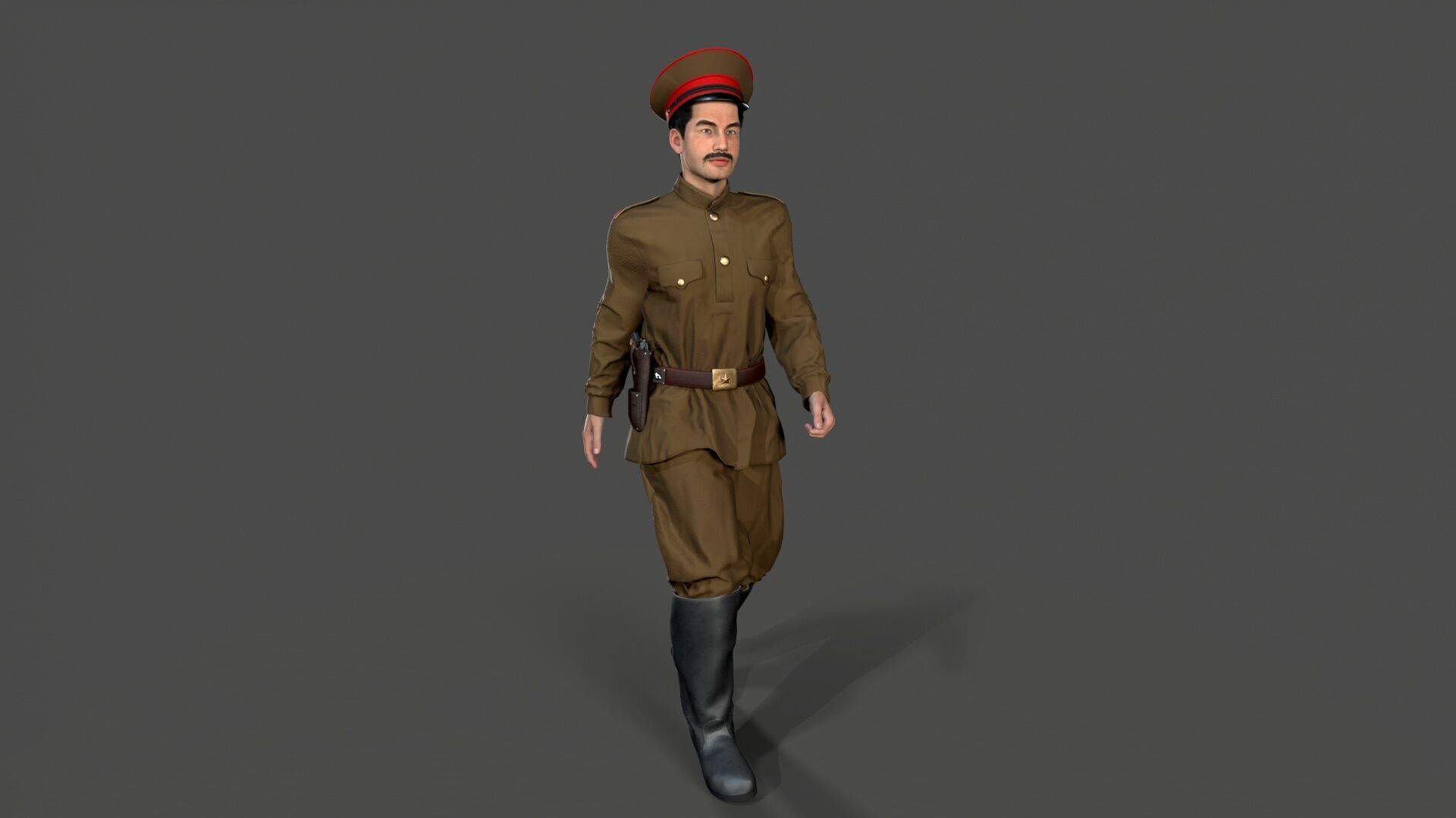 Soviet private soldier 3D model animated rigged | CGTrader