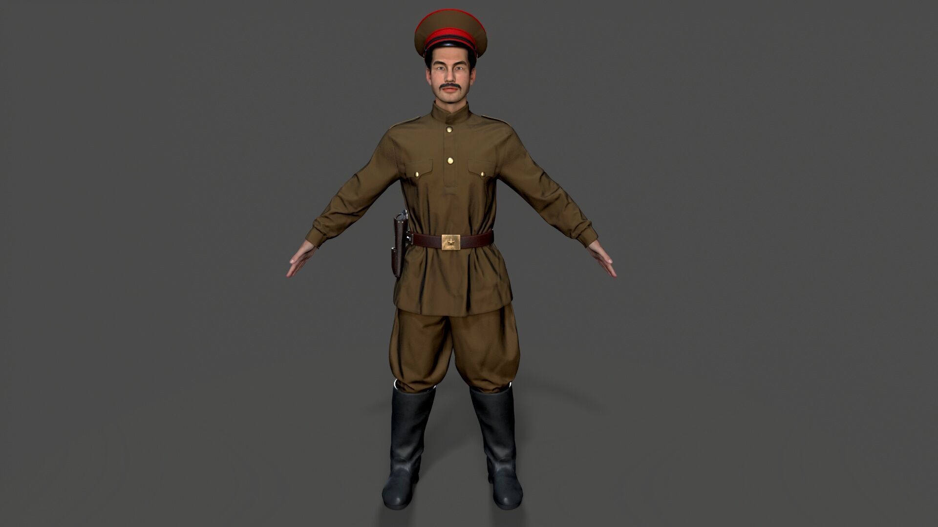 Soviet private soldier 3D model animated rigged | CGTrader
