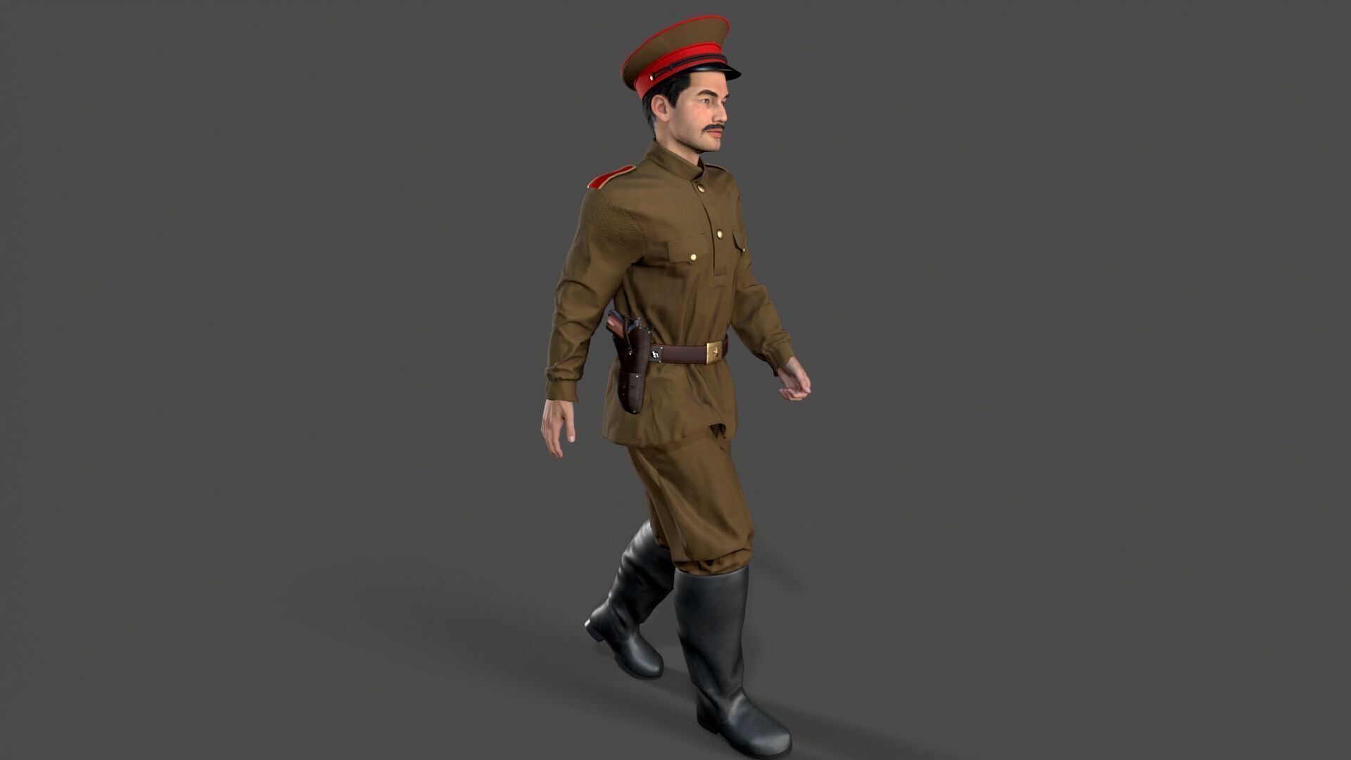 Soviet private soldier 3D model animated rigged | CGTrader