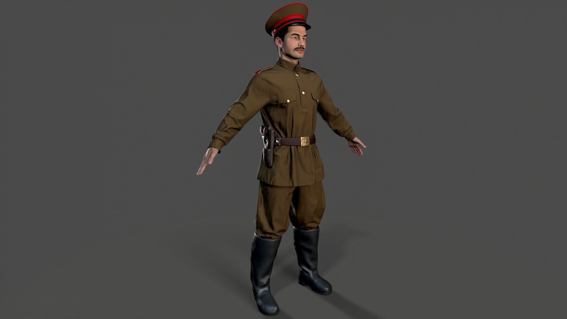 Soviet private soldier 3D model animated rigged | CGTrader