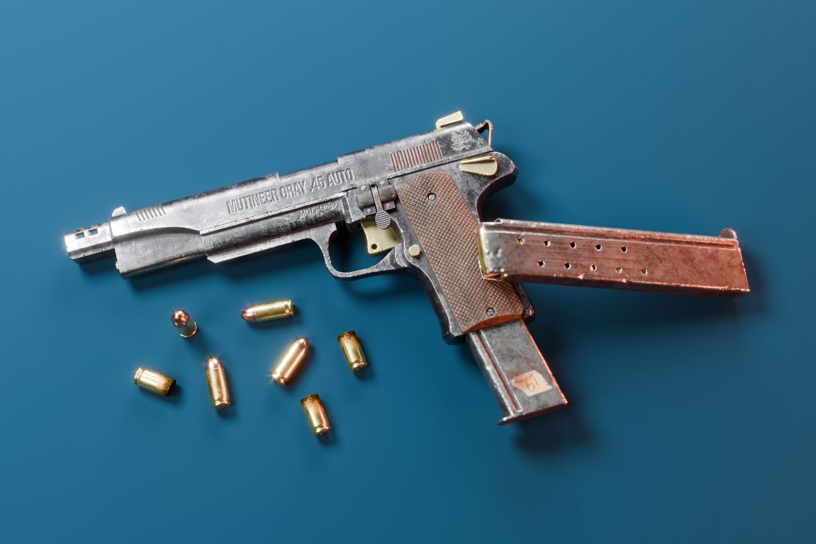 3D model Mutineer Gray Handgun VR / AR / low-poly | CGTrader