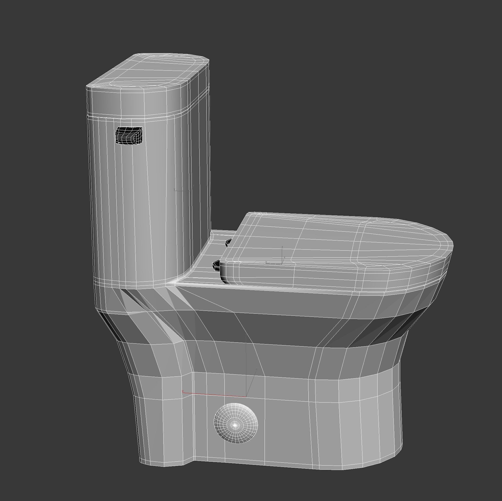 Monaco One-Piece Elongated Left Side Flush Handle Toilet 3D model ...