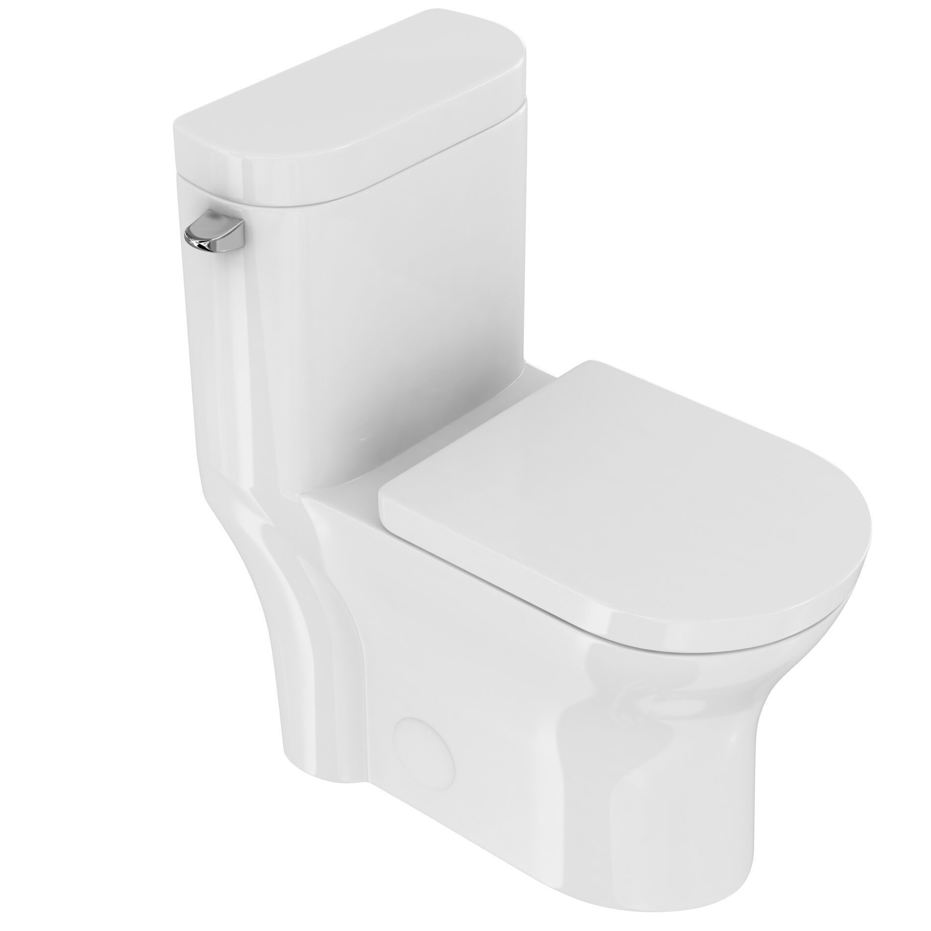 Monaco One-Piece Elongated Left Side Flush Handle Toilet 3D model ...