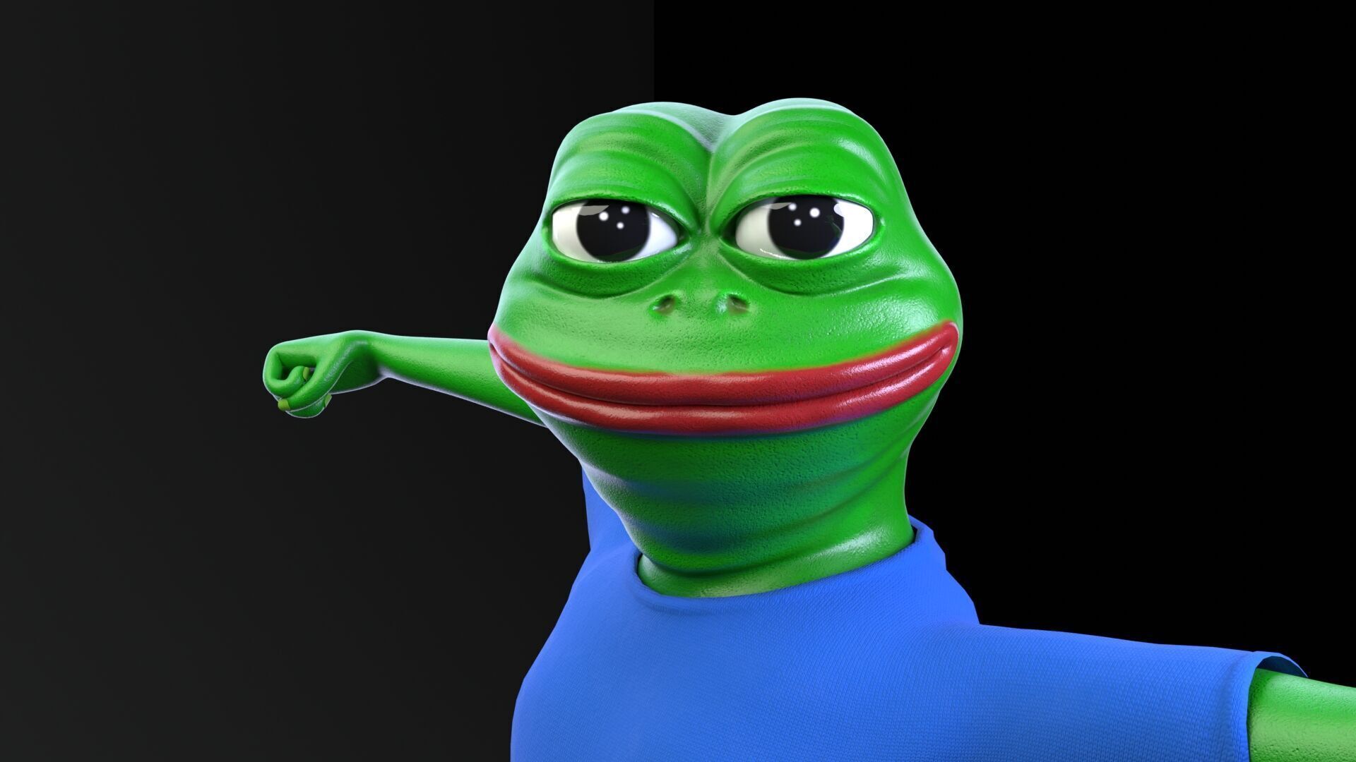 3D model Pepe Frog Meme 3d Character Rigged Low-poly 3D model VR / AR ...