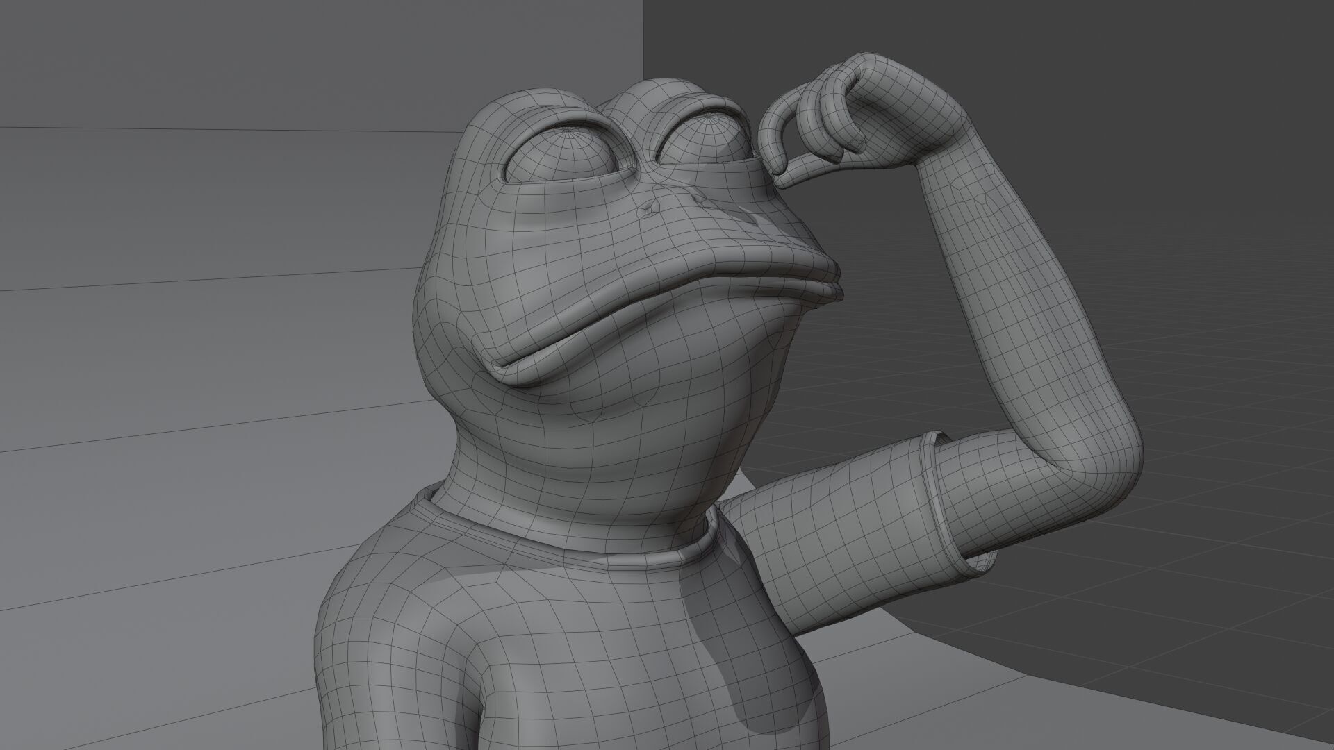 3D model Pepe Frog Meme 3d Character Rigged Low-poly 3D model VR / AR ...
