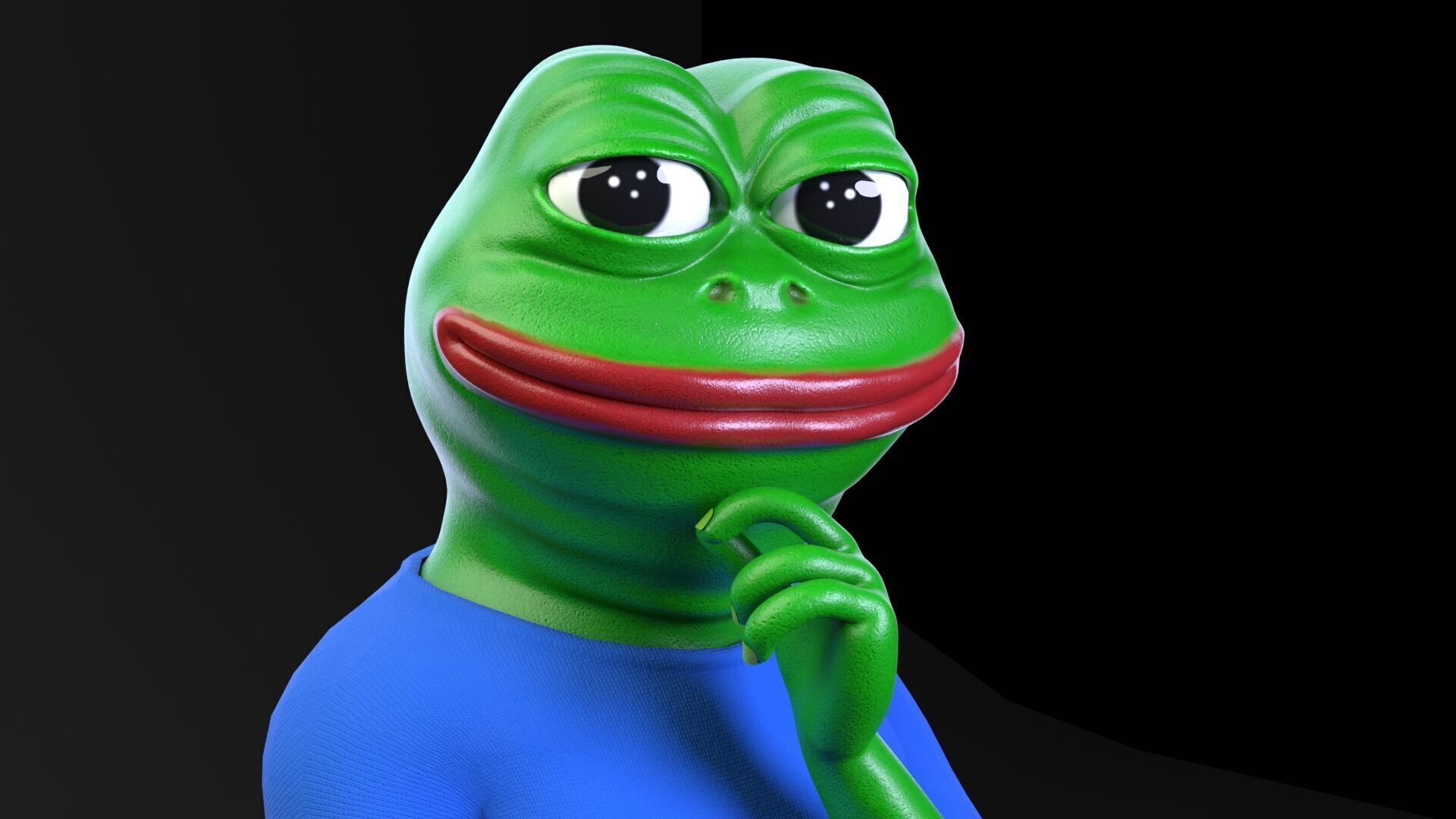 3D model Pepe Frog Meme 3d Character Rigged Low-poly 3D model VR / AR ...