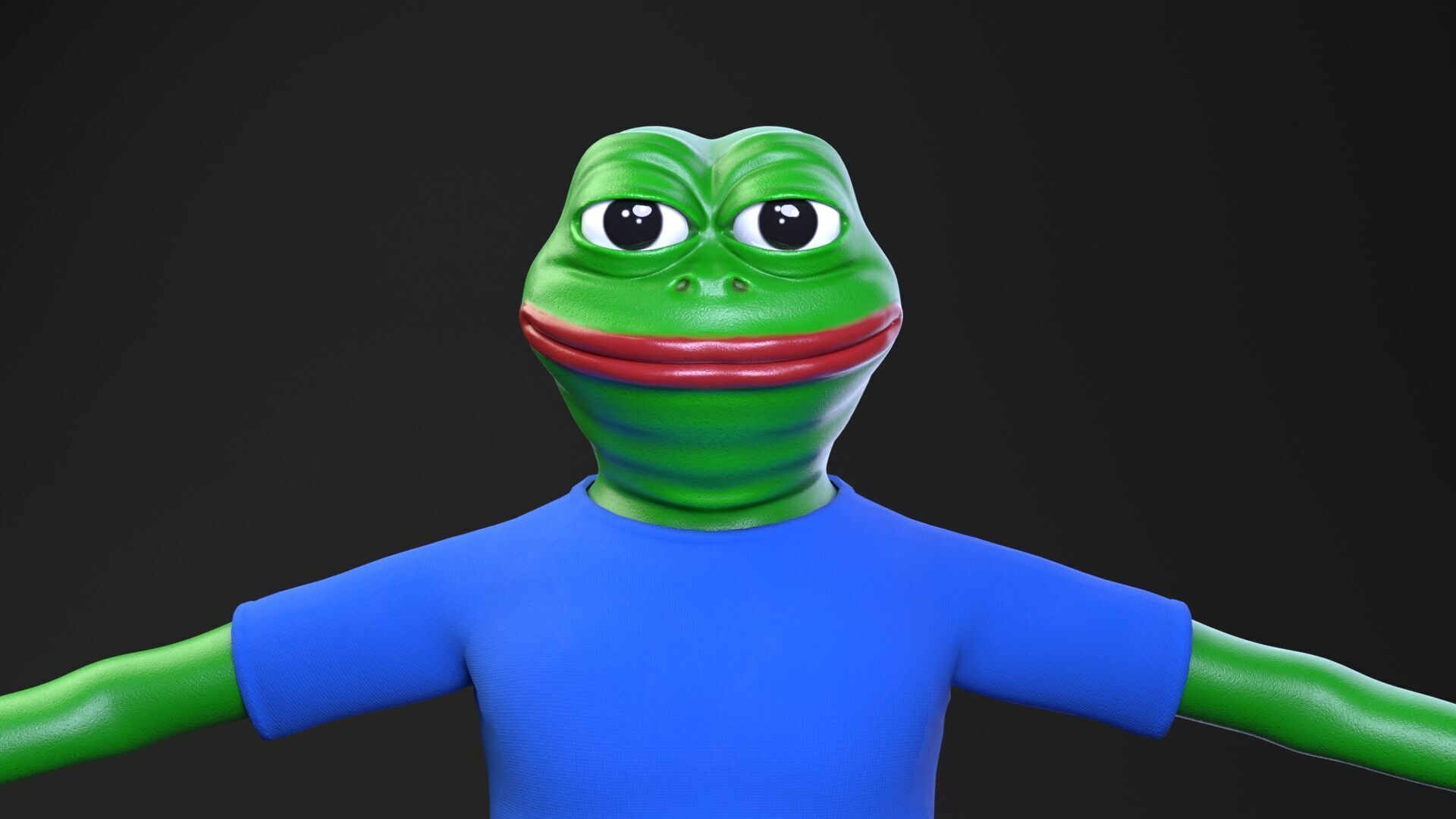 3D model Pepe Frog Meme 3d Character Rigged Low-poly 3D model VR / AR ...