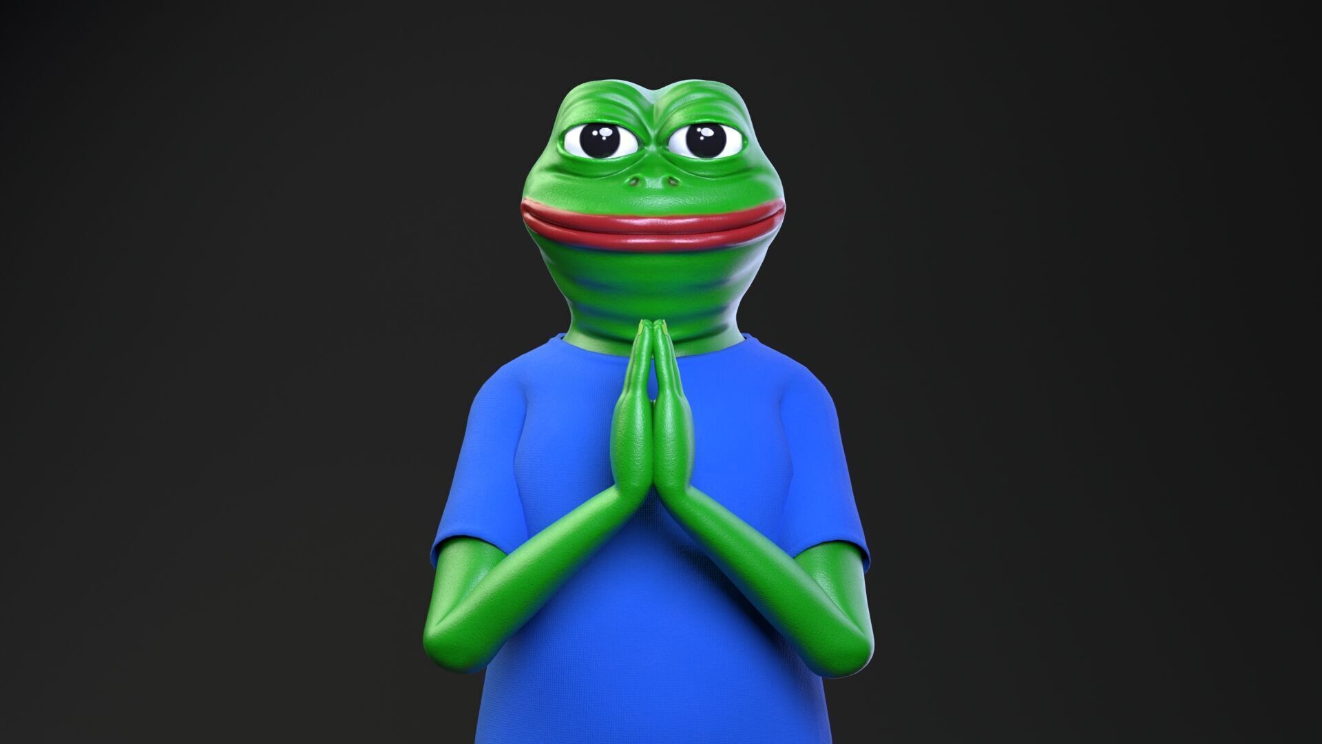 3D model Pepe Frog Meme 3d Character Rigged Low-poly 3D model VR / AR ...