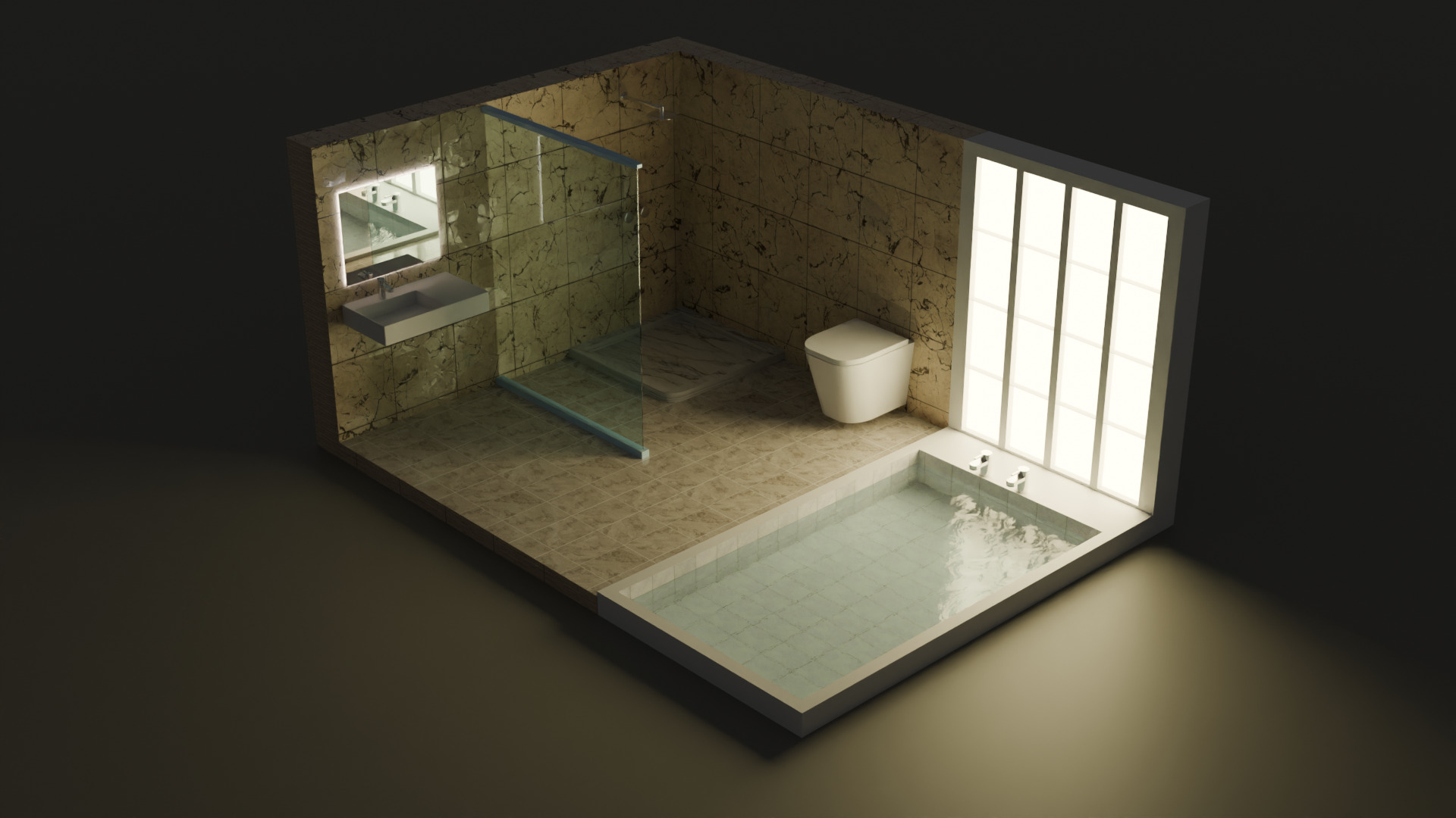Modern Minimalist Bathroom 3D Model free 3D model | CGTrader