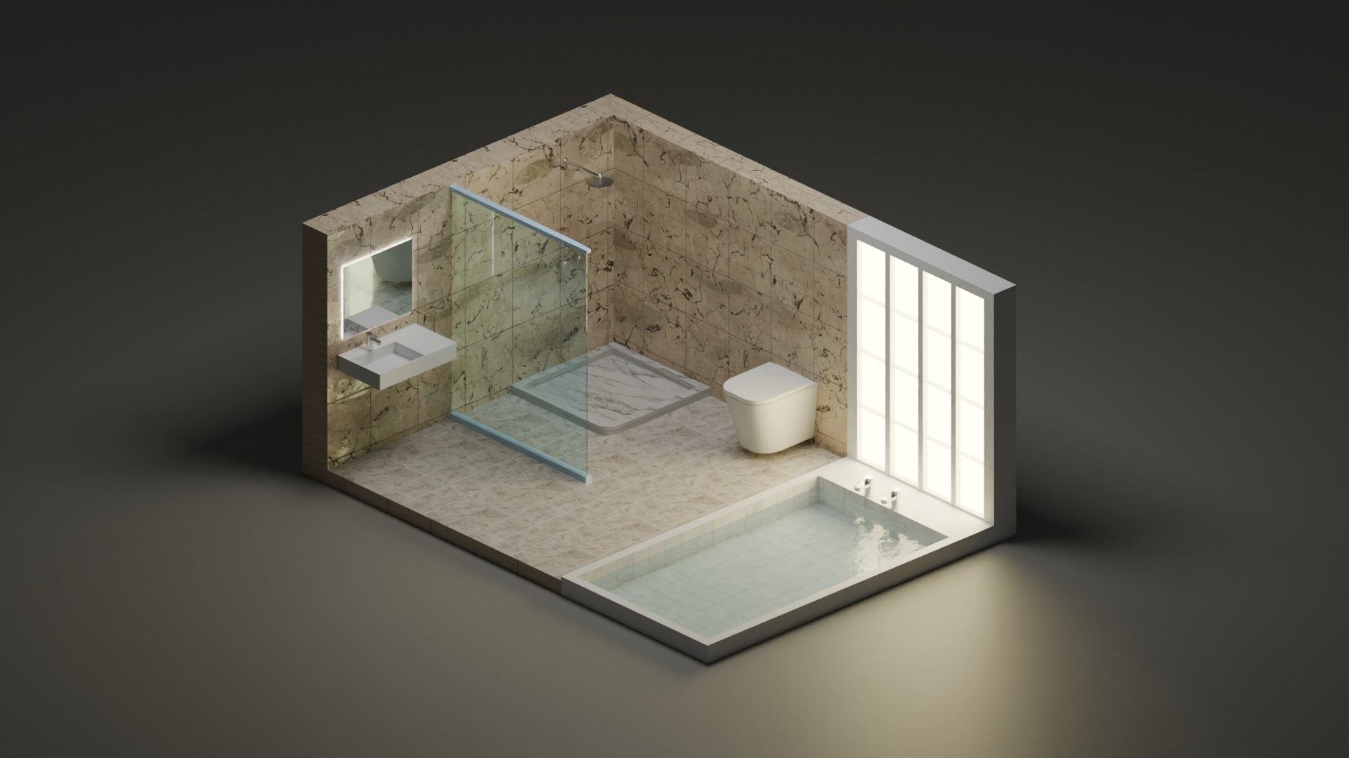 Modern Minimalist Bathroom 3D Model free 3D model | CGTrader