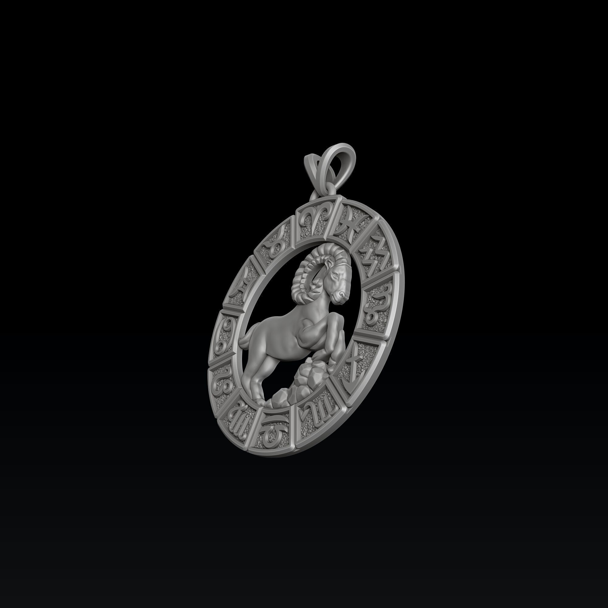 Horoscope Aries Pendant v2 3D model 3D printable | CGTrader