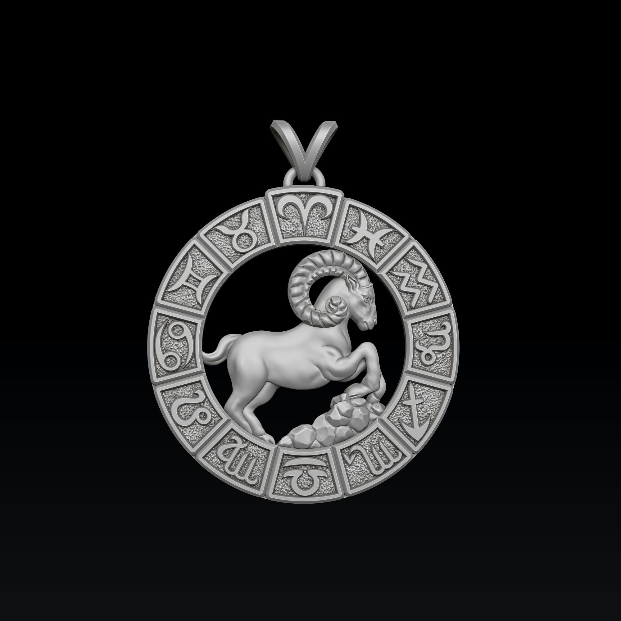 Horoscope Aries Pendant v2 3D model 3D printable | CGTrader