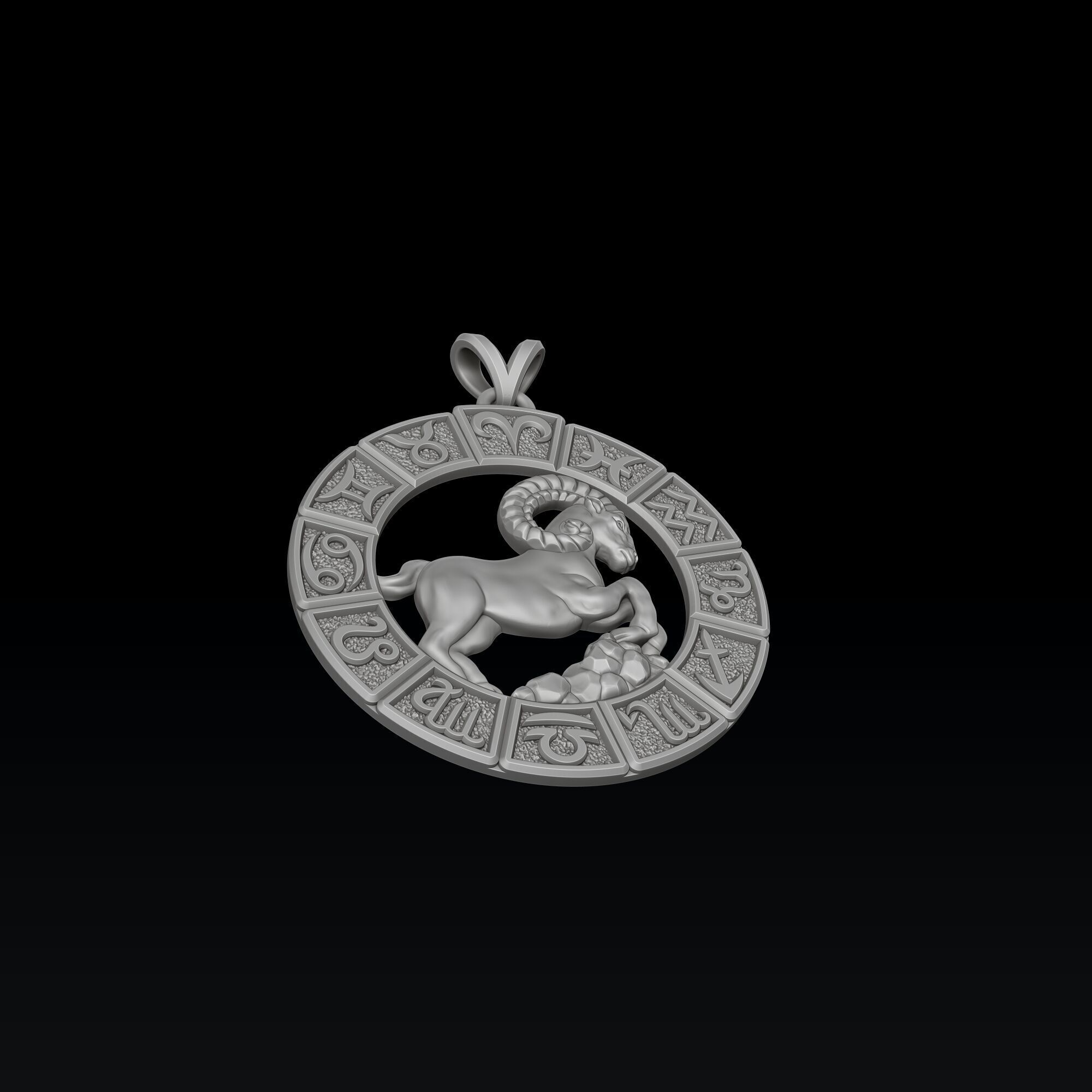 Horoscope Aries Pendant v2 3D model 3D printable | CGTrader