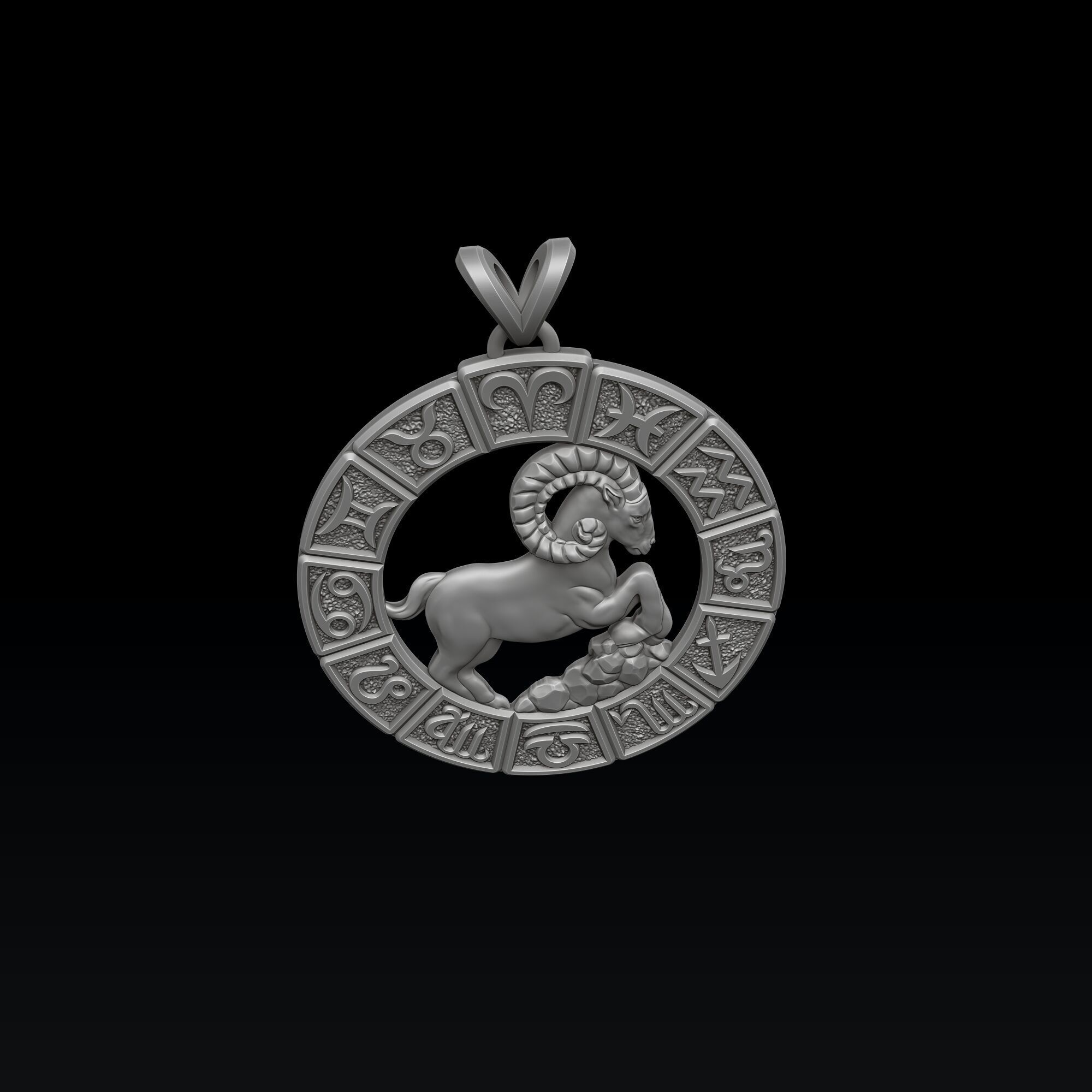 Horoscope Aries Pendant v2 3D model 3D printable | CGTrader