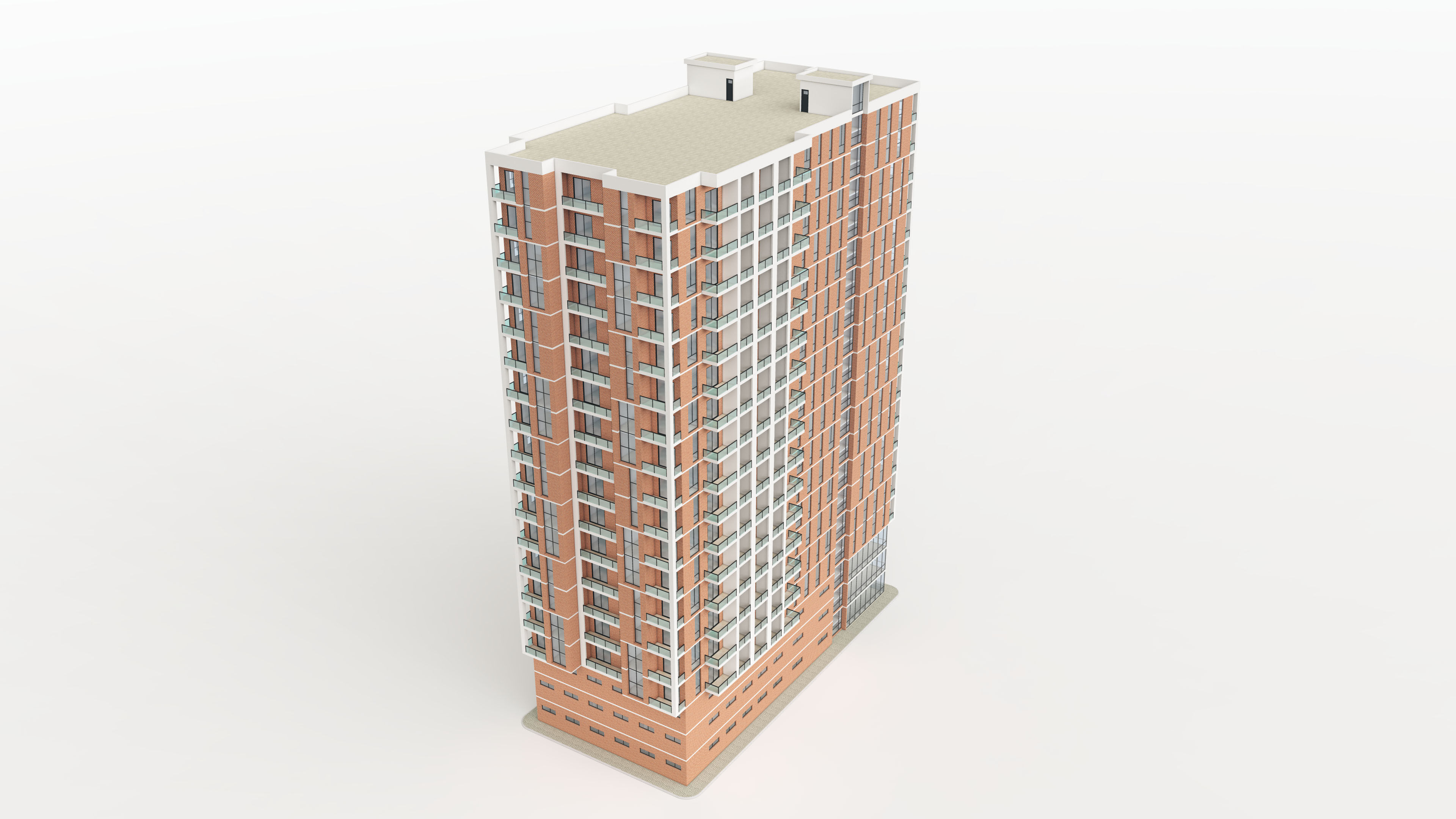 Brick Building 3 3D model | CGTrader