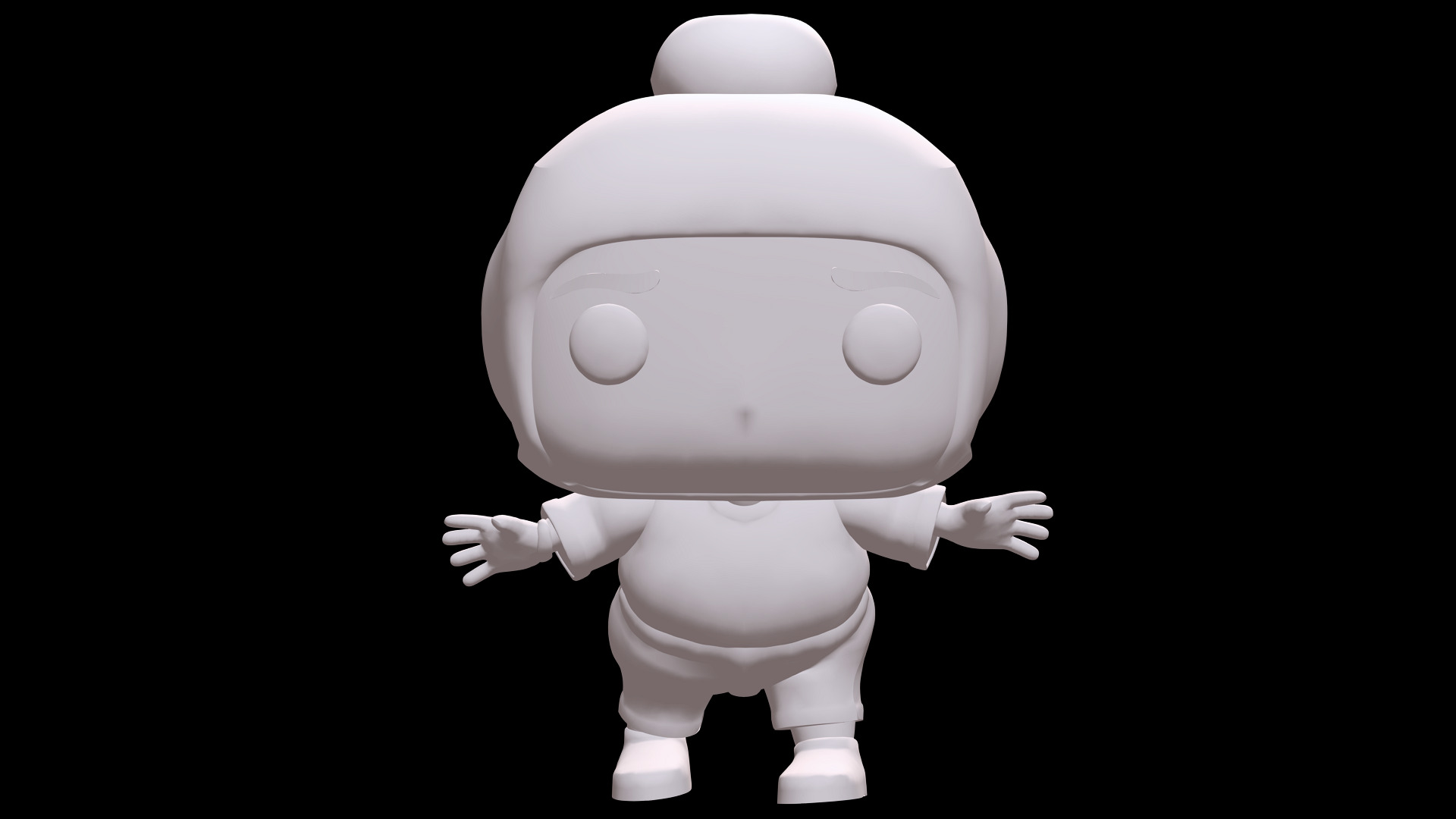 Stylized Sumo Toy Figure 3D Print Model with Pose Rig free 3D model 3D ...