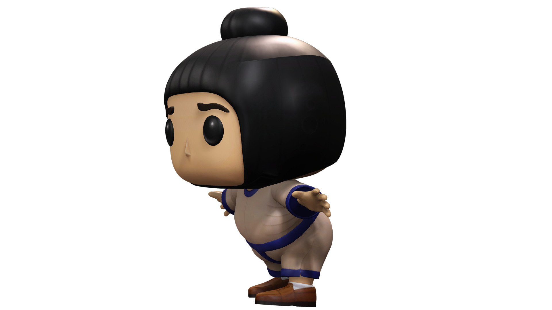 Stylized Sumo Toy Figure 3D Print Model with Pose Rig free 3D model 3D ...