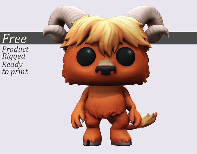 Funko Style Horned Beast Printable STL Figurine free 3D model 3D ...