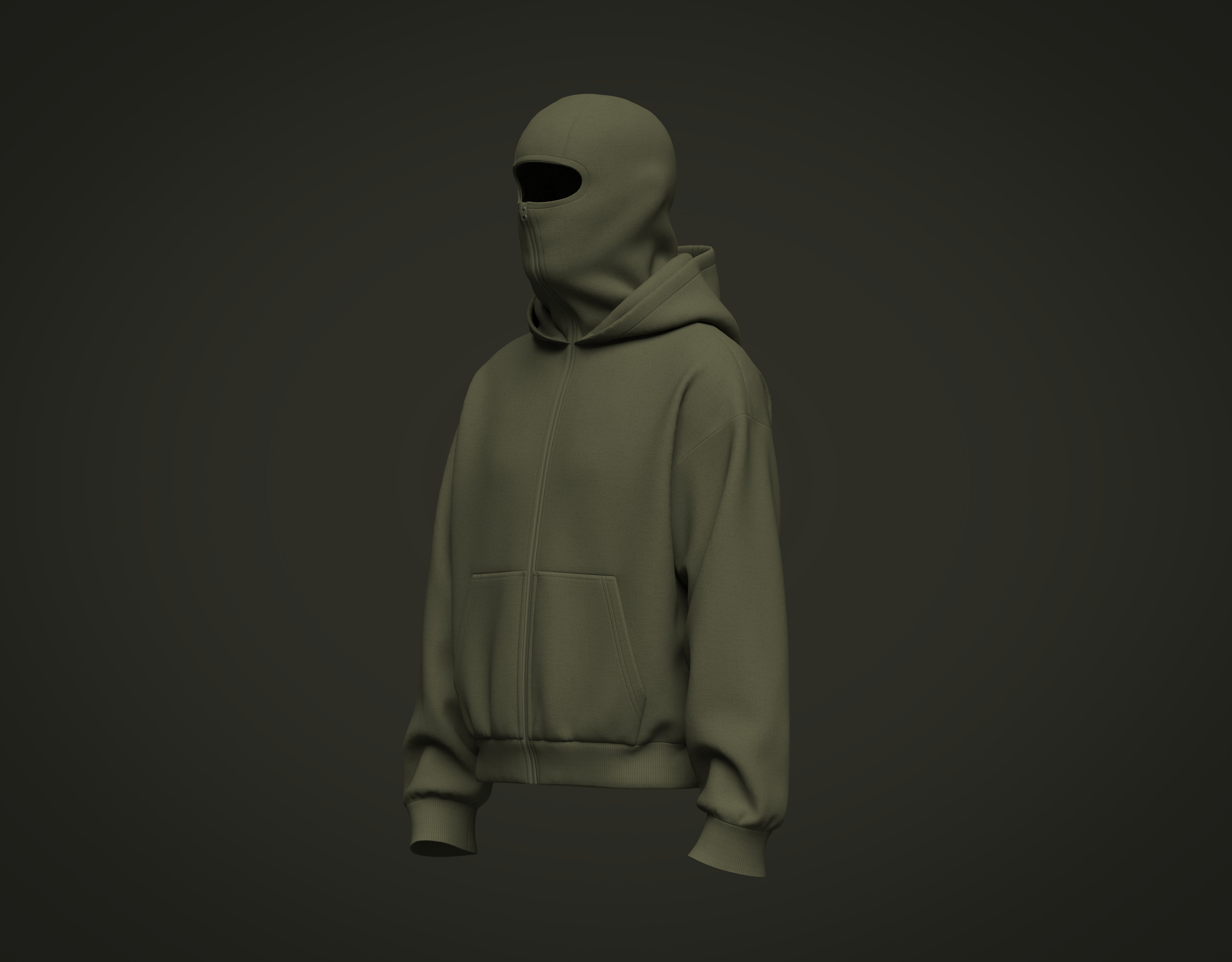 Male Balaclava Hoodie 3D model | CGTrader