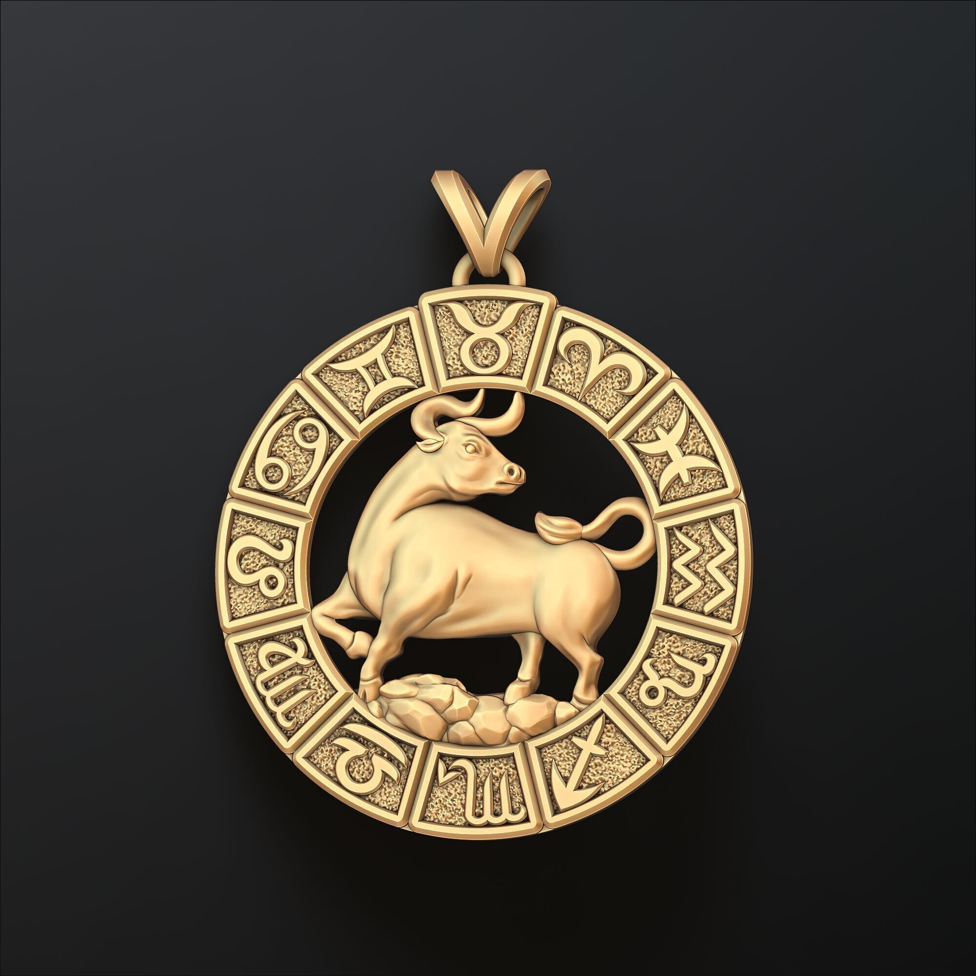 Horoscope Taurus Pendant v2 3D model 3D printable | CGTrader