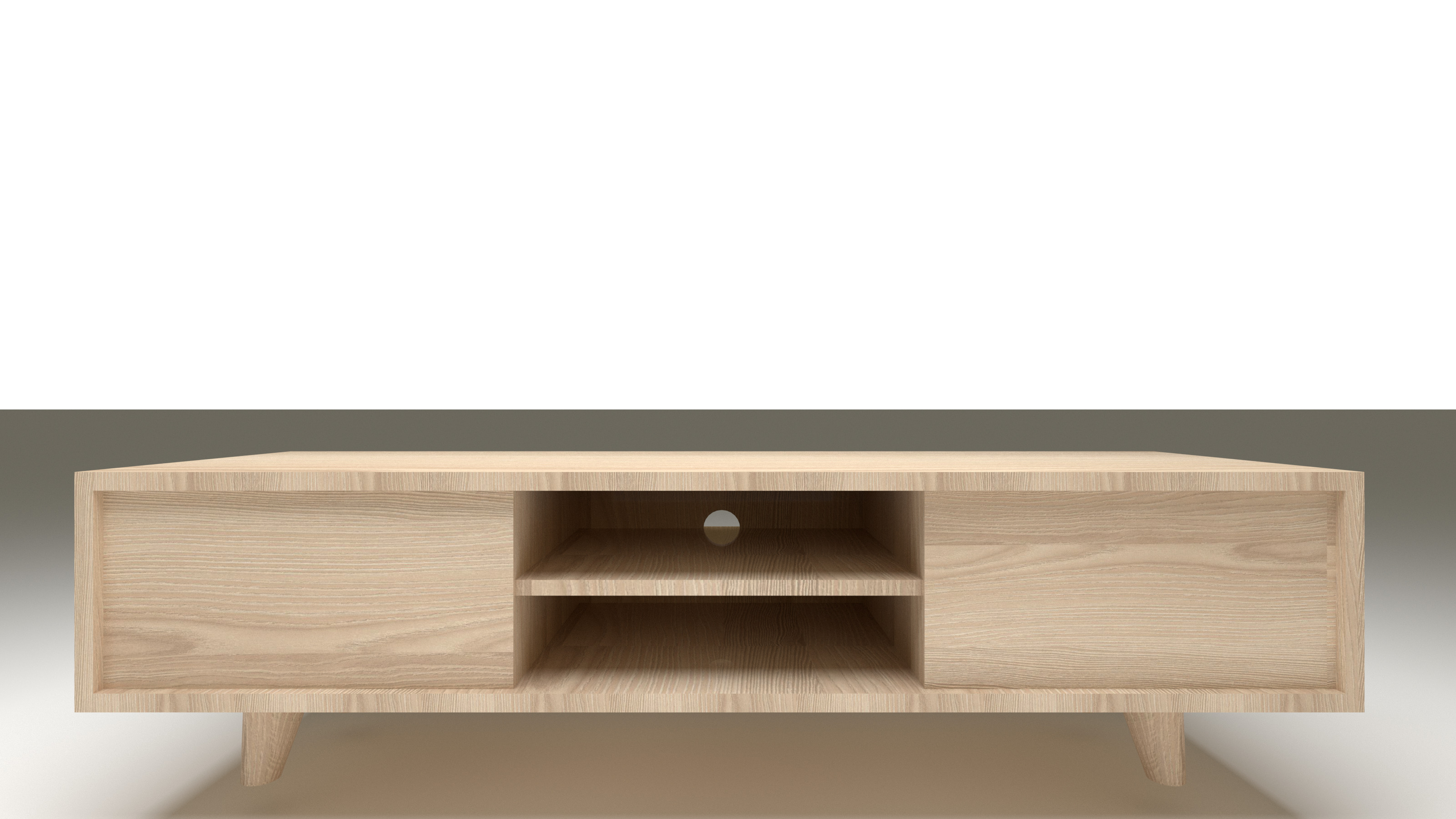 Modern Wooden TV Stand 3D Model SketchUp FBX 3ds Max free VR / AR / low ...