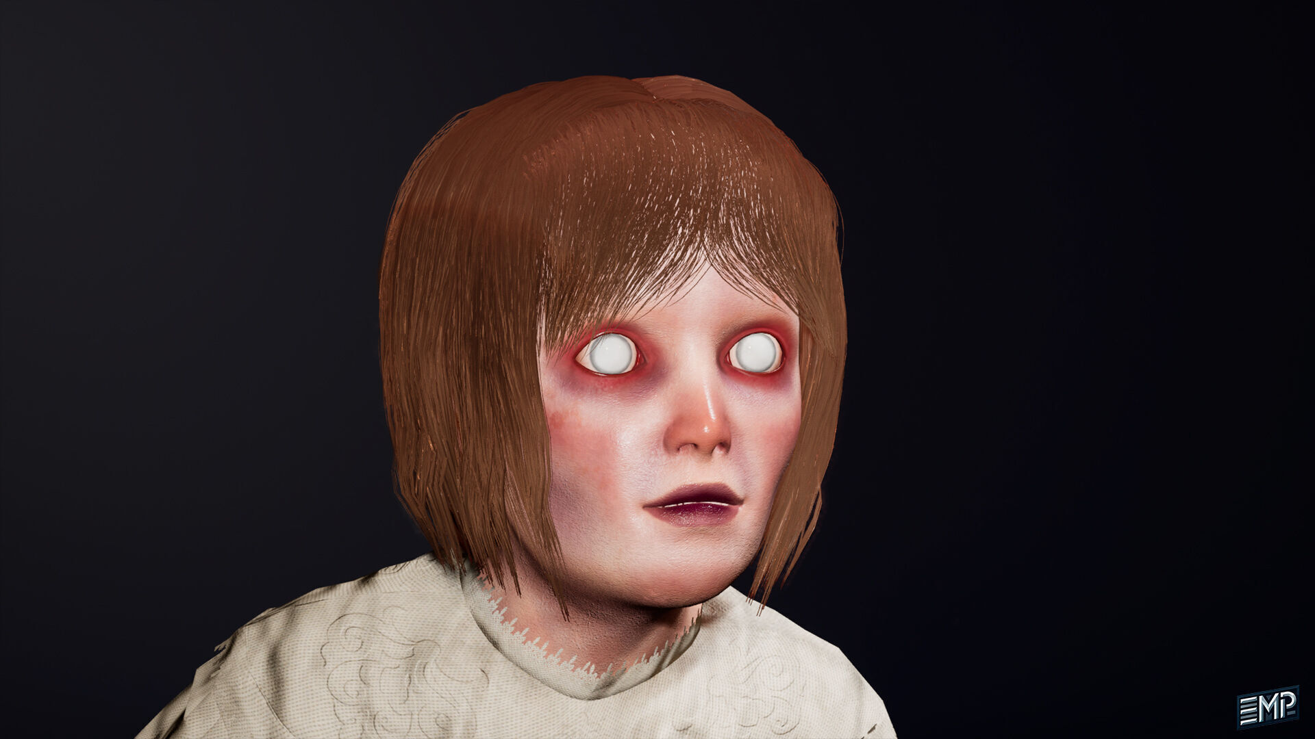 3D model The Creepy girl game character for Horror games VR / AR / low ...