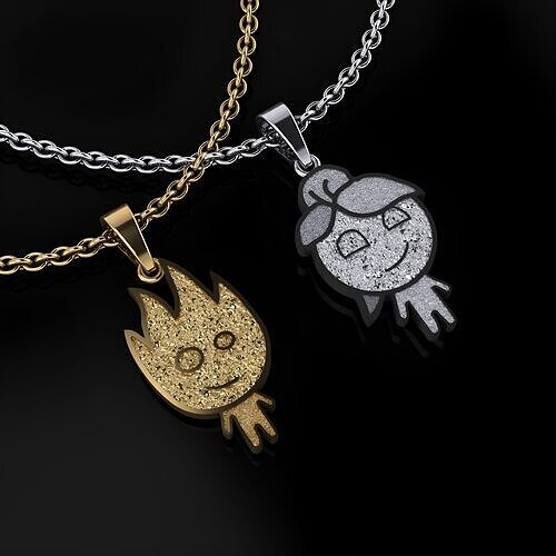 Fireboy and Watergirl Pendant 3D model 3D printable | CGTrader