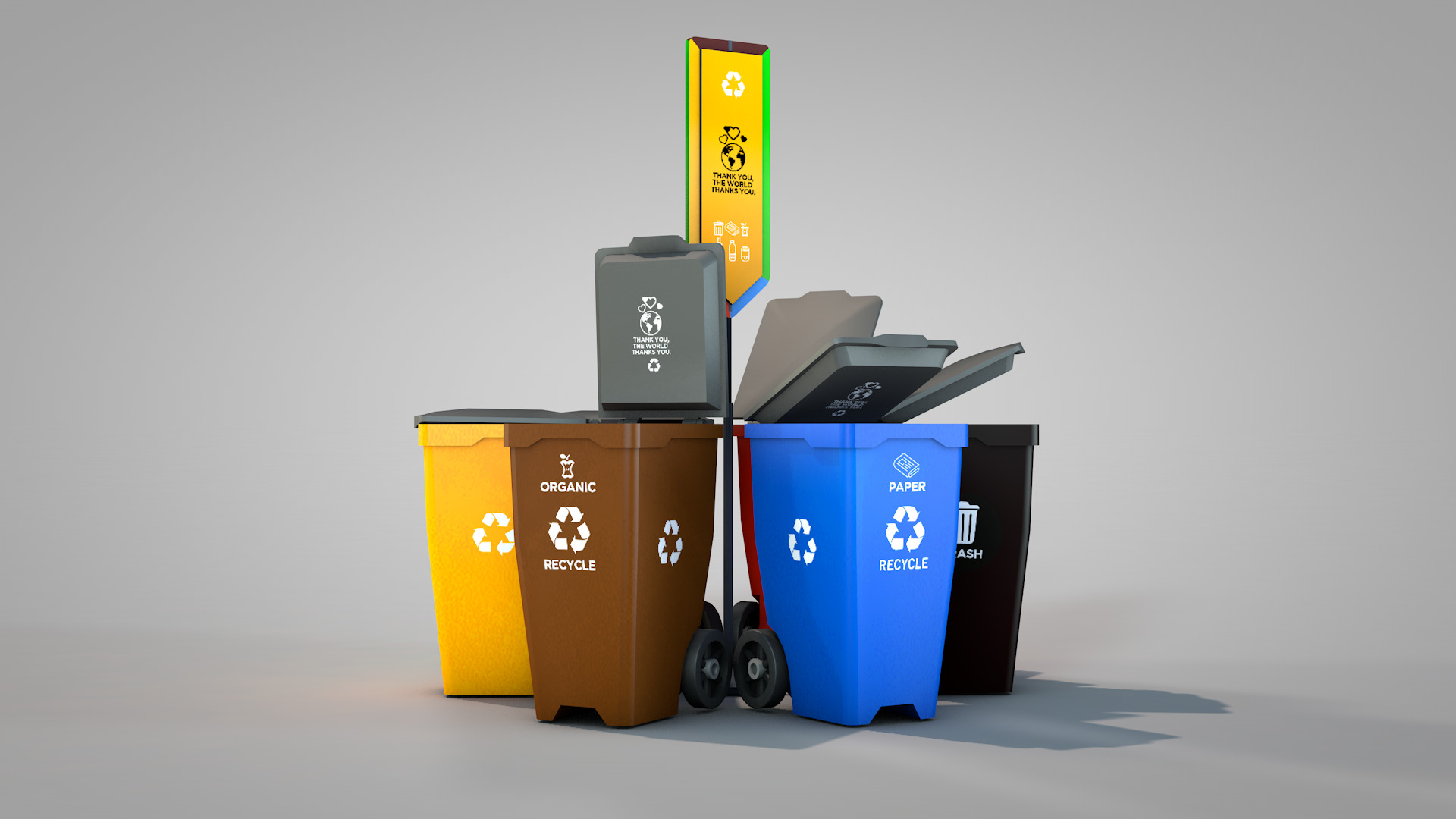 Recycling Bins 3D model | CGTrader