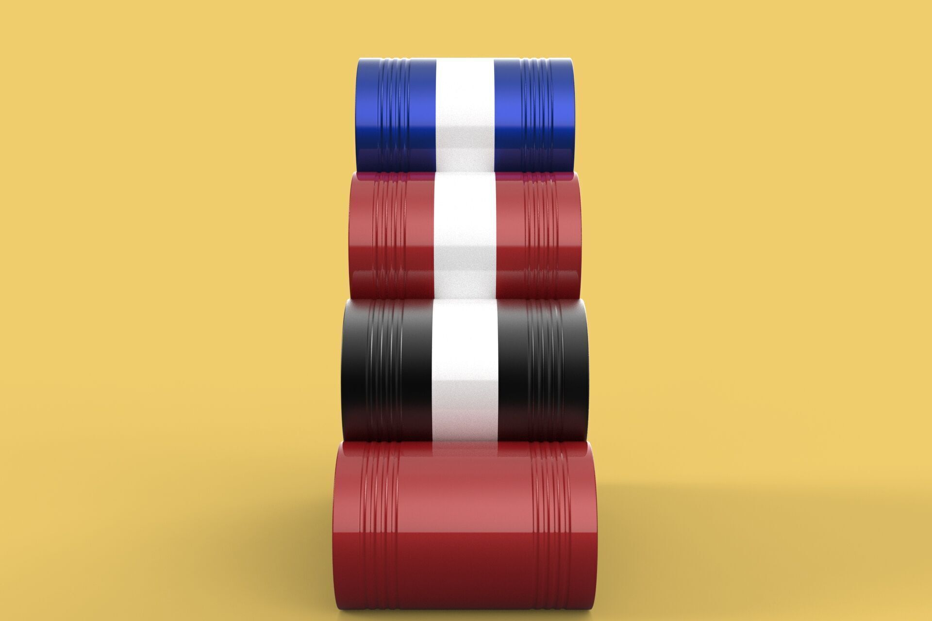 STEEL DRUM BARREL STACKED VARIOUS COLOR GALLON GAS TANK OIL FUEL 3D ...