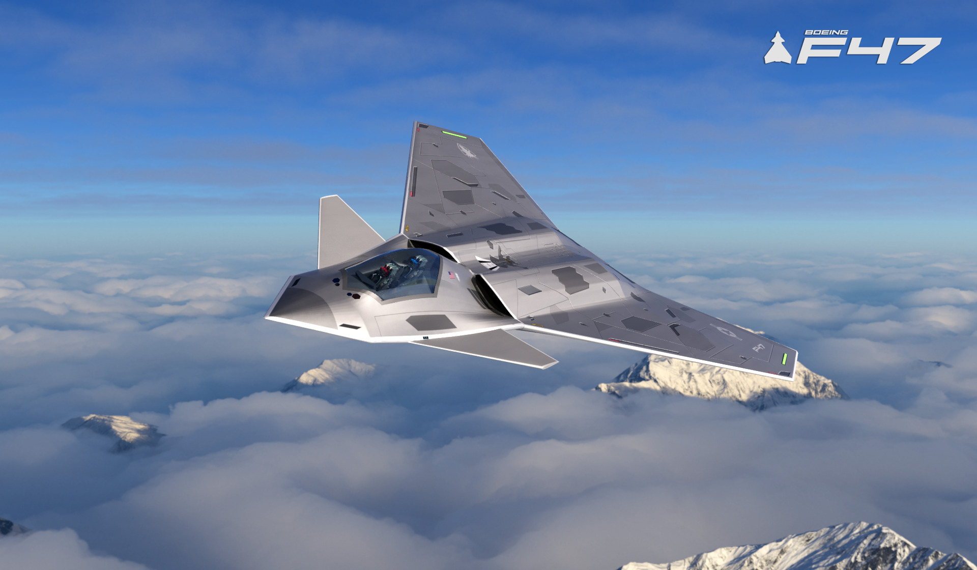 Boeing F47 Stealth Fighter 3D model rigged | CGTrader