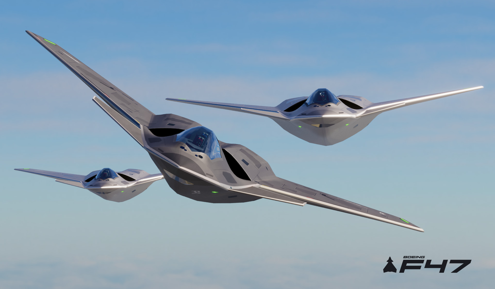 Boeing F47 Stealth Fighter 3D model rigged | CGTrader