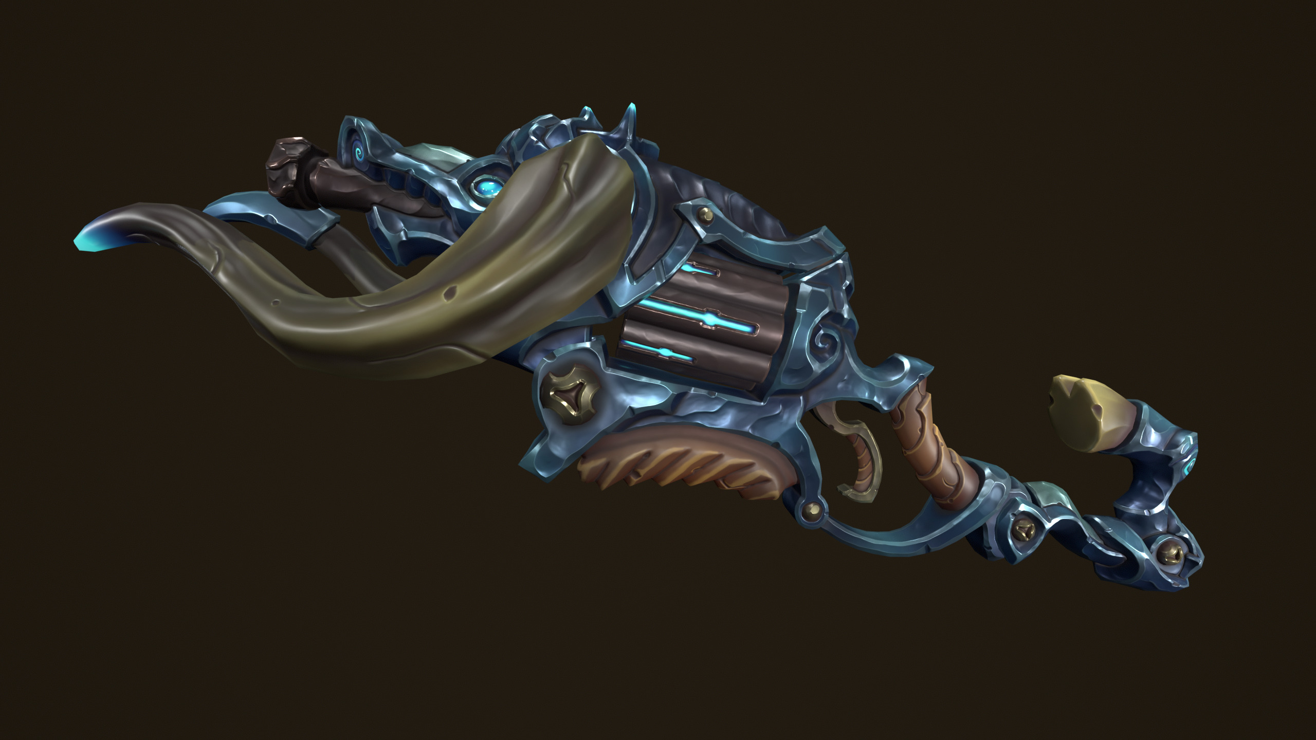 3D model Modular stylized bull rifle shotgun revolver VR / AR / low ...