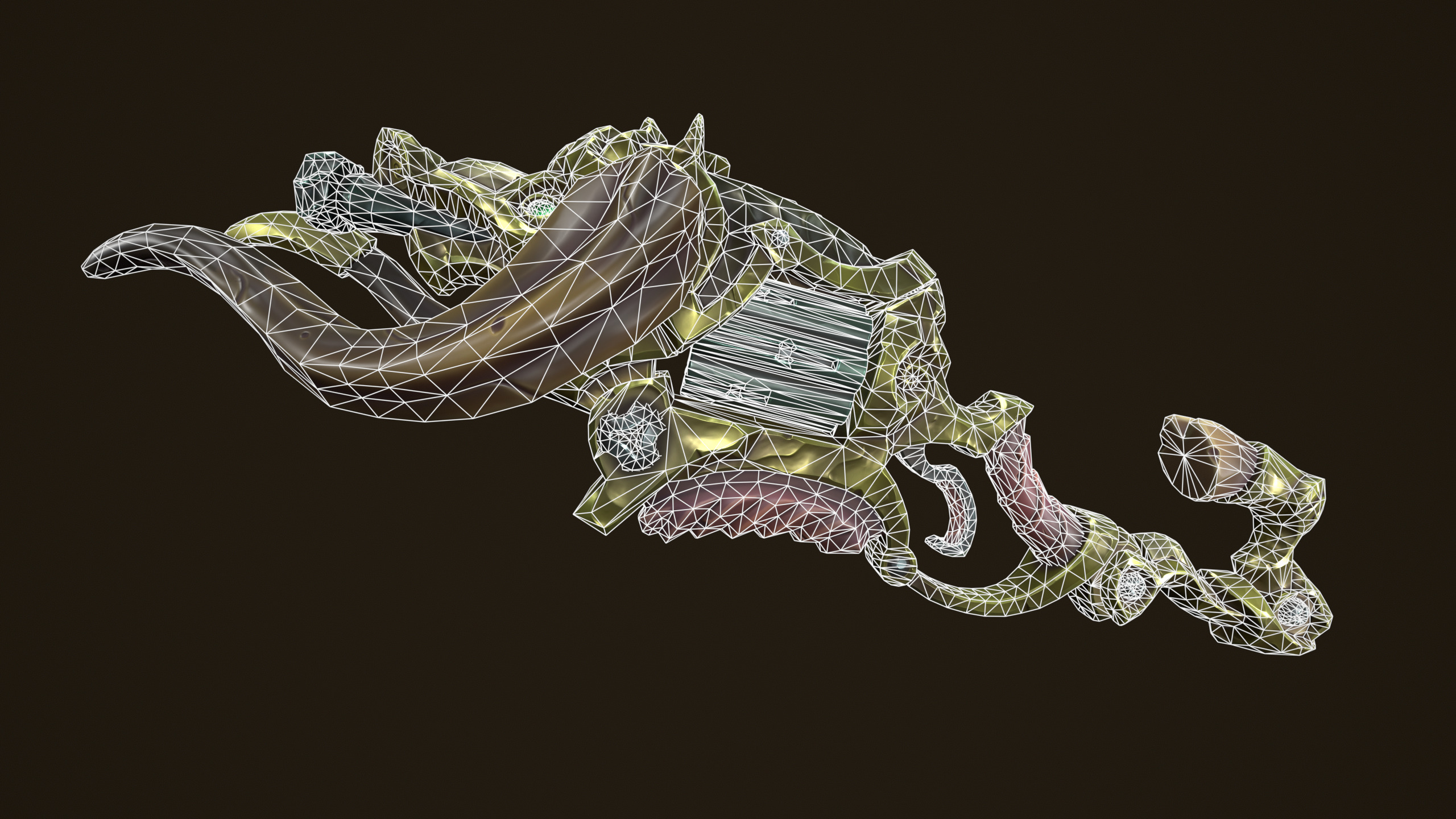 3D model Modular stylized bull rifle shotgun revolver VR / AR / low ...