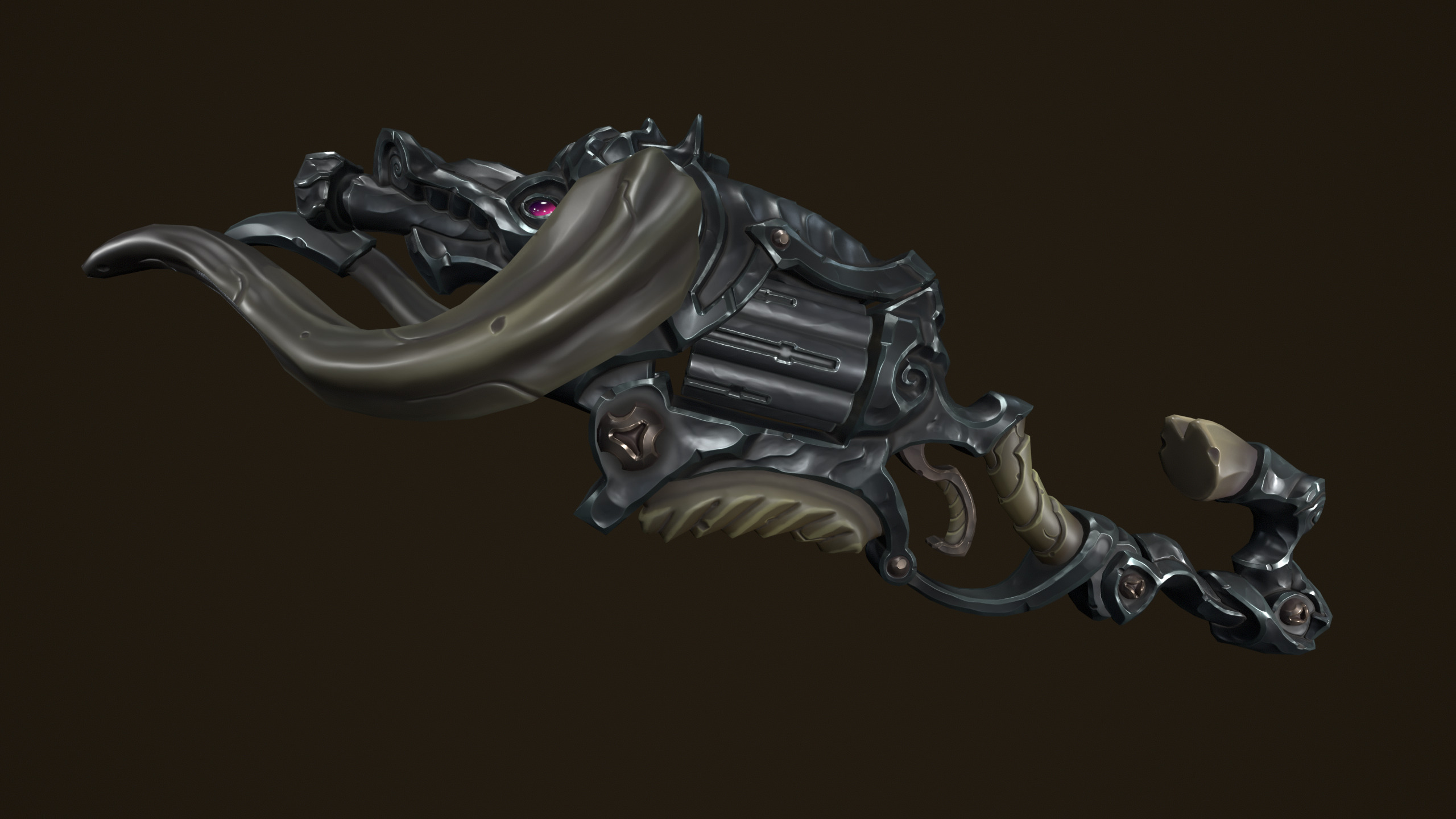 3D model Modular stylized bull rifle shotgun revolver VR / AR / low ...